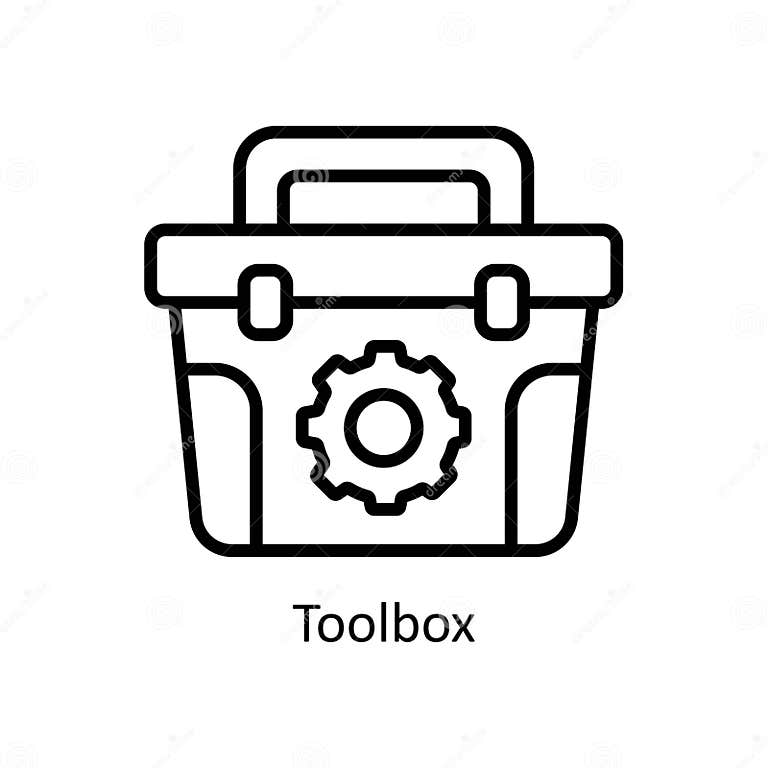 Toolbox Vector Outline Icon Design Illustration. Business and ...