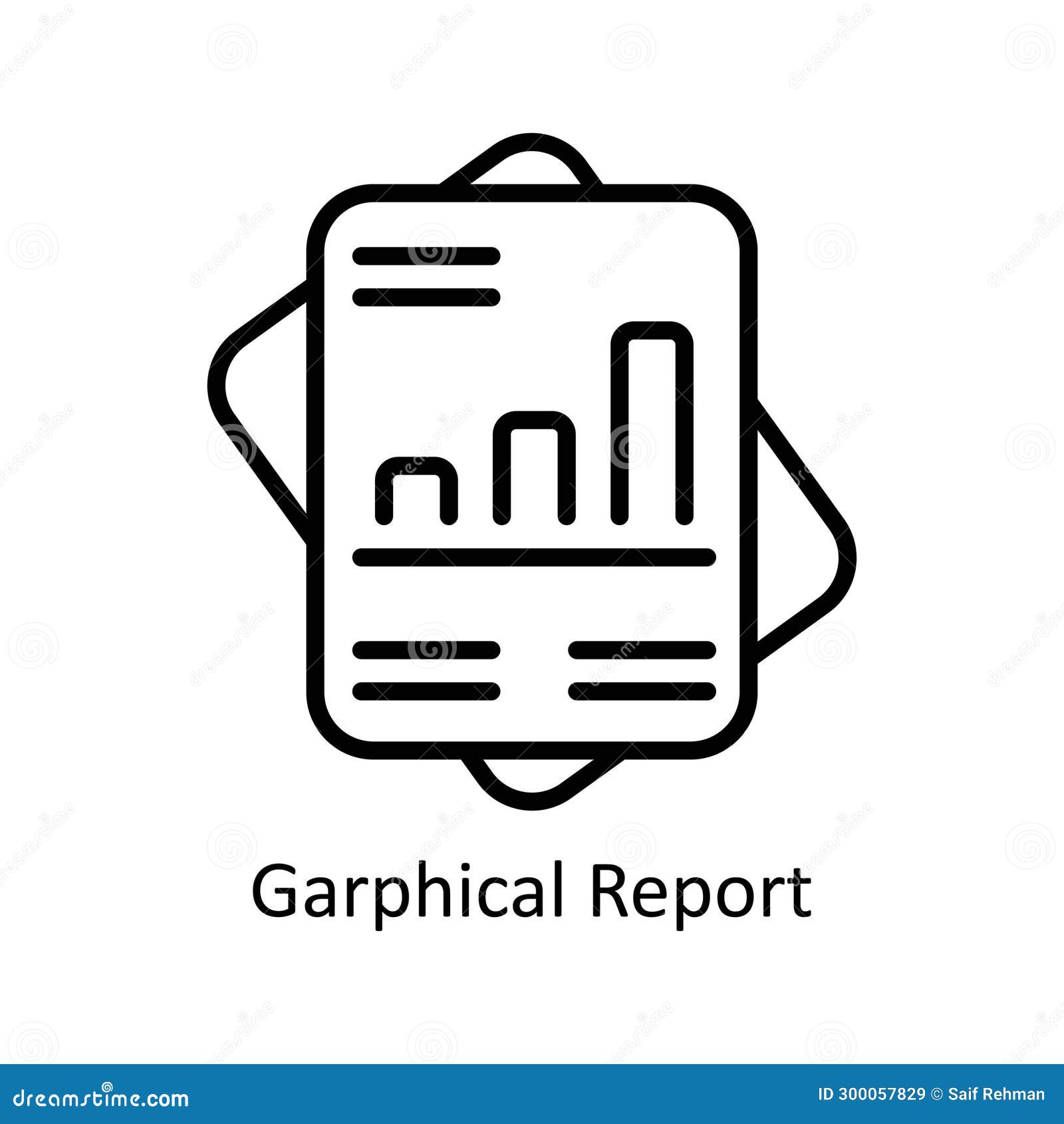 Graphical Report Vector Outline Icon Design Illustration. Business and ...