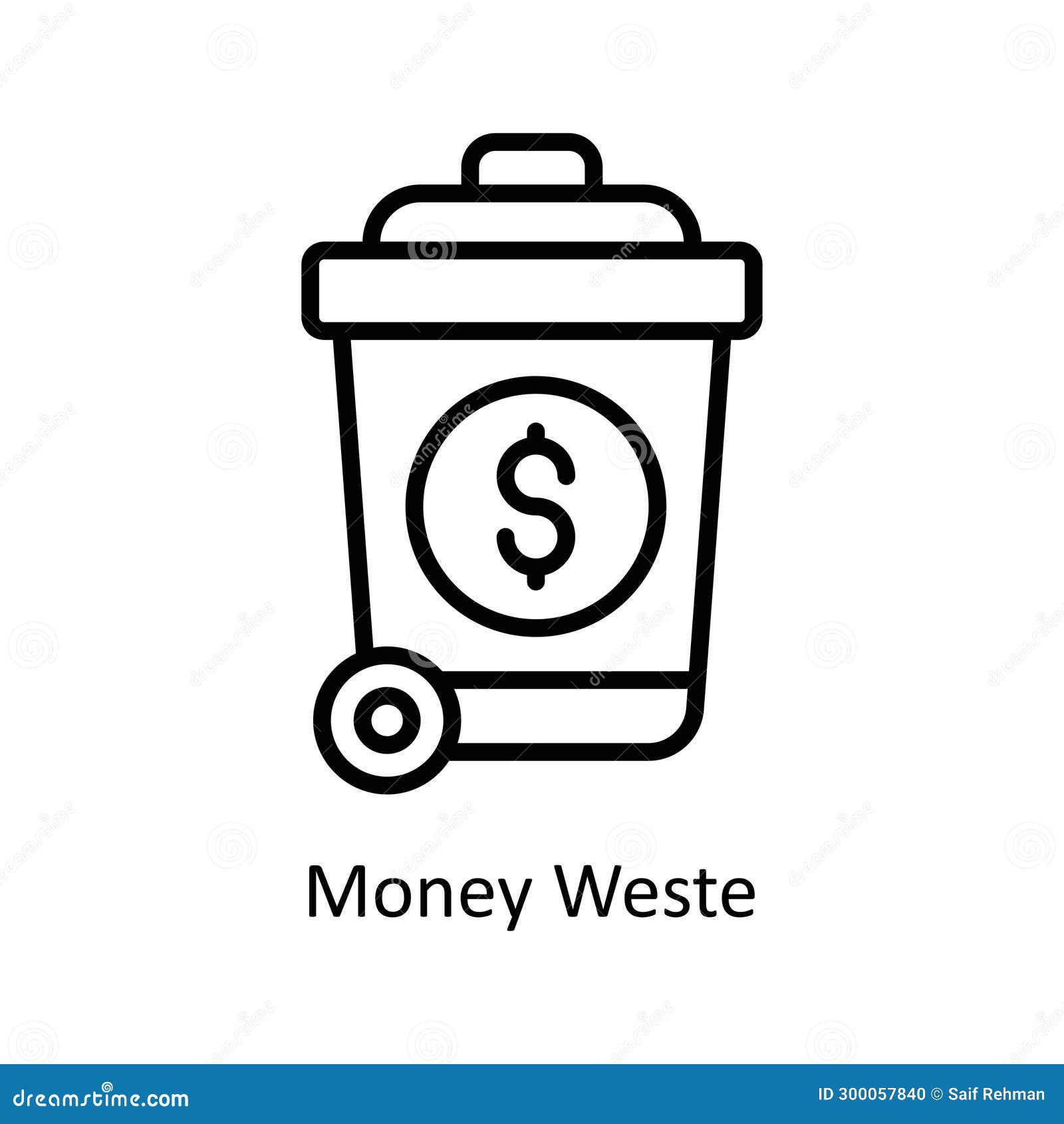 Money Waste Vector Outline Icon Design Illustration. Business and ...