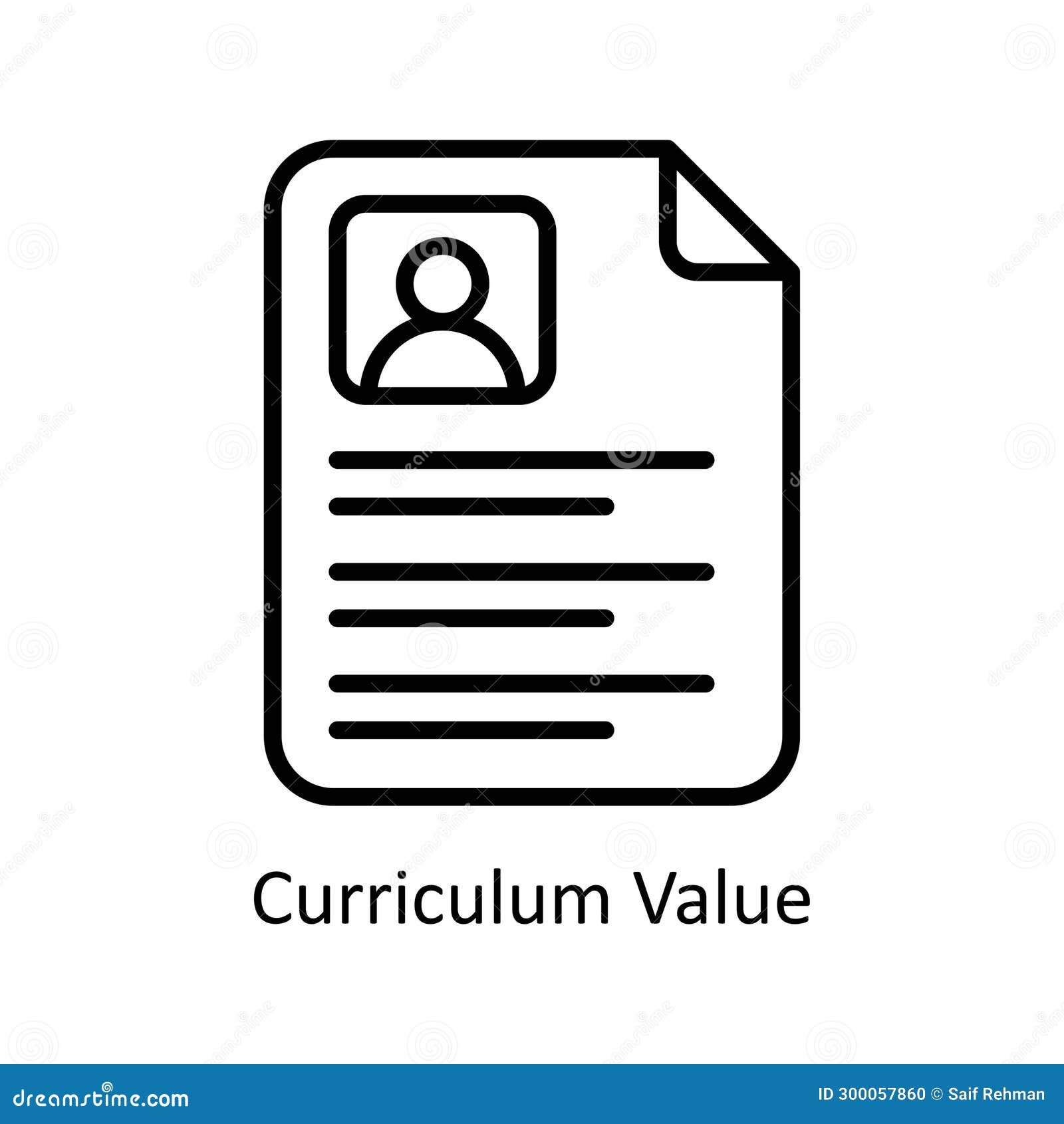 Curriculum Value Vector Outline Icon Design Illustration. Business and ...