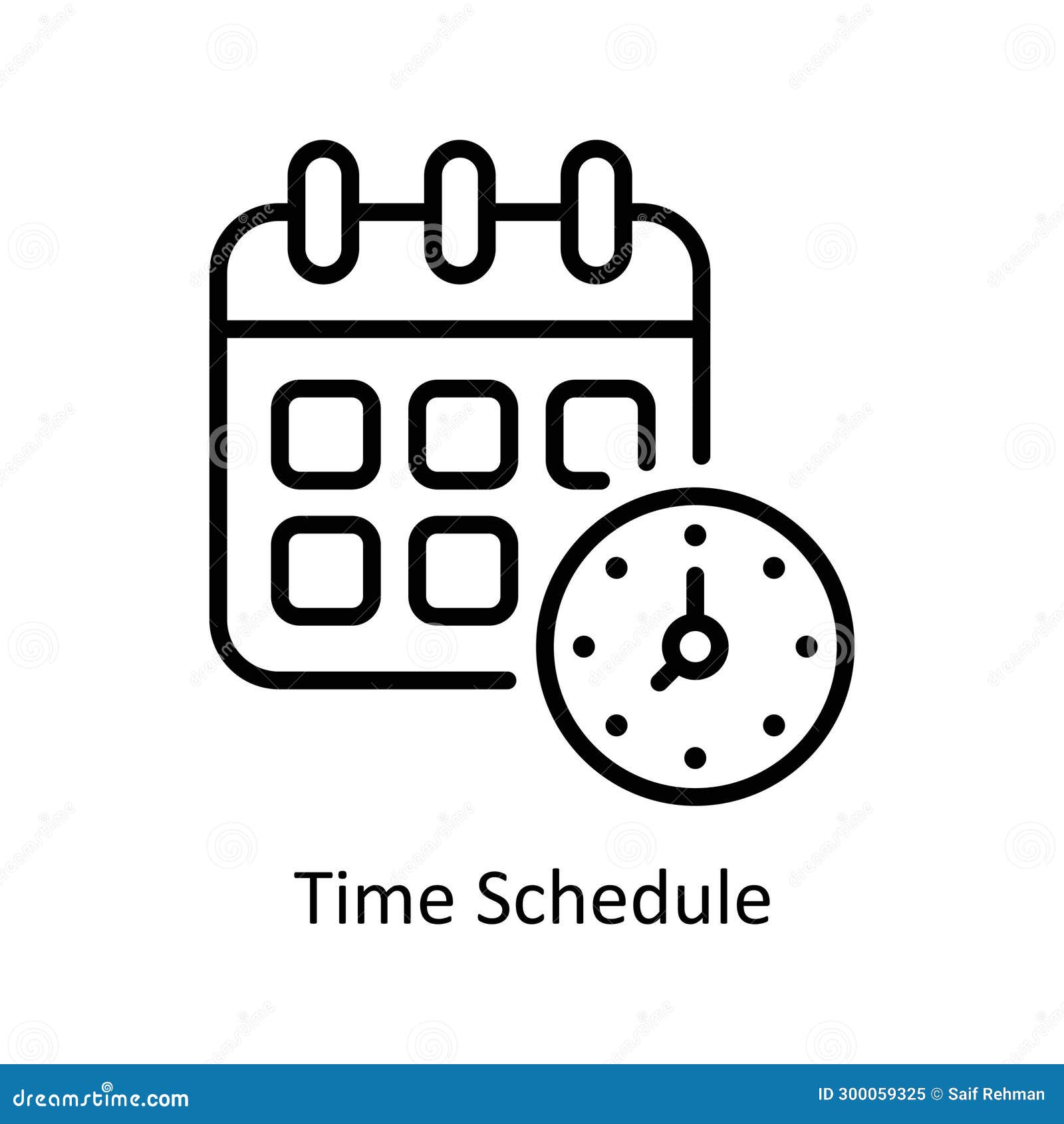 Time Schedule Vector Outline Icon Design Illustration. Business and ...