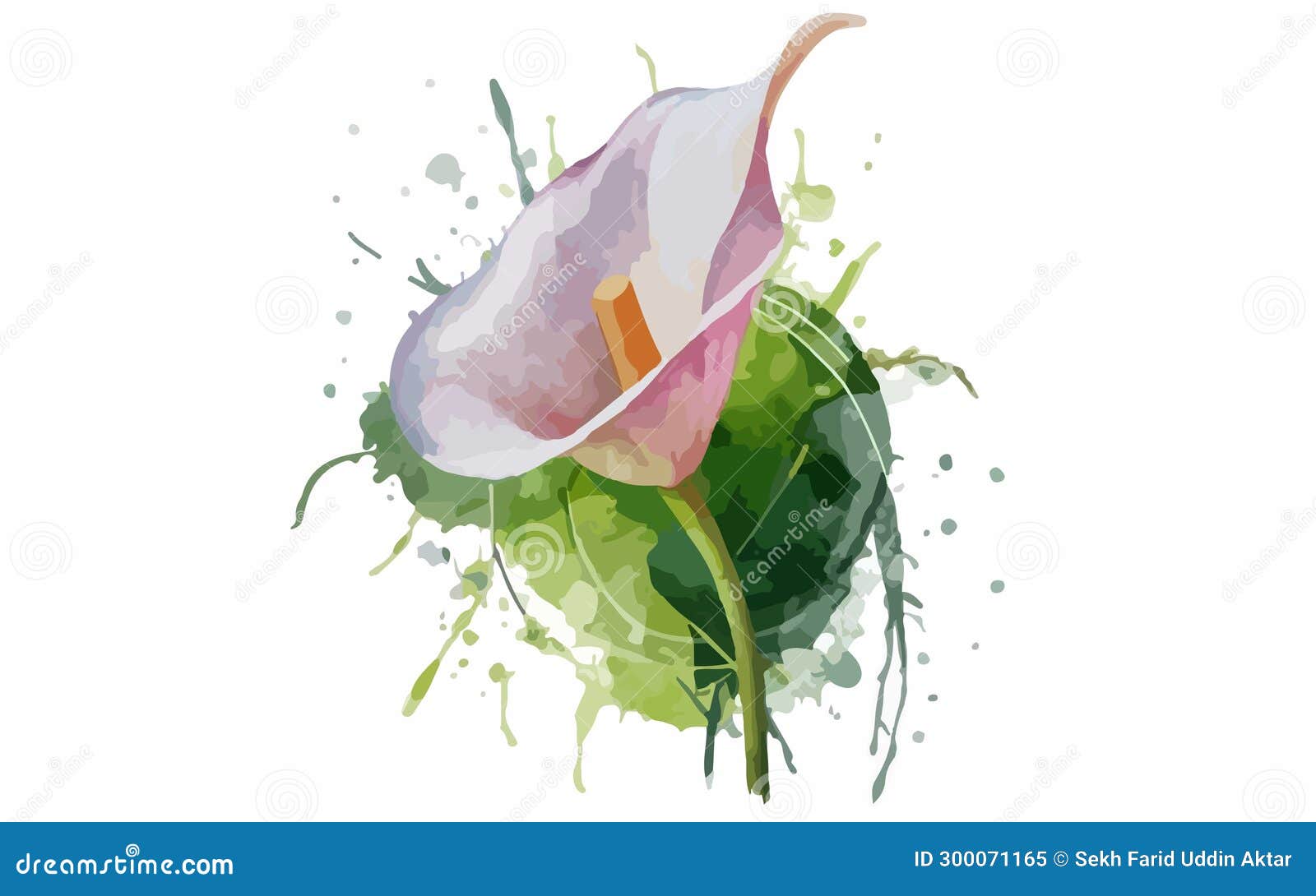 Red Calla Lily Flower Watercolor Art and Illustration Created with Ai ...