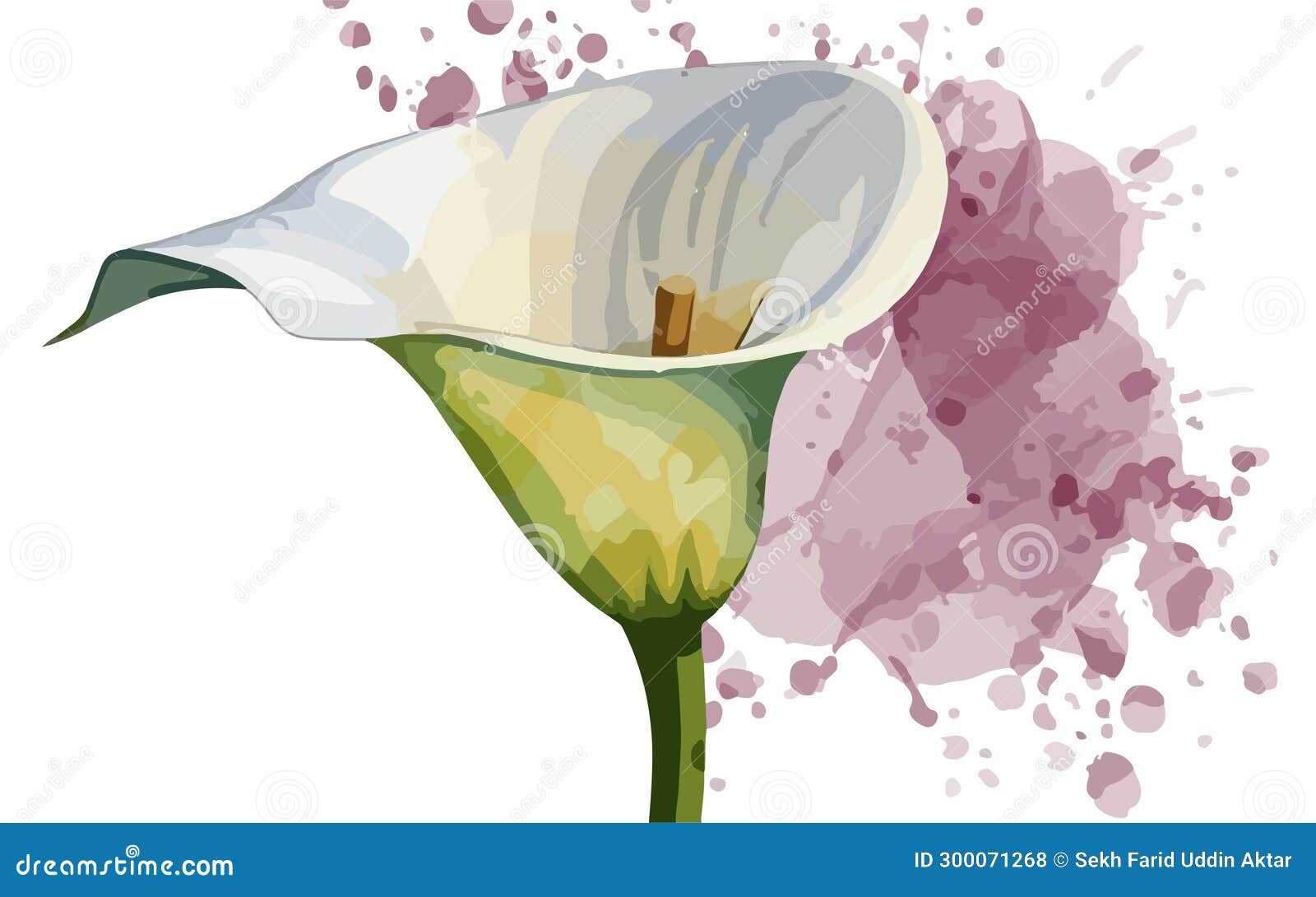 Red Calla Lily Flower Watercolor Art and Illustration Created with Ai ...