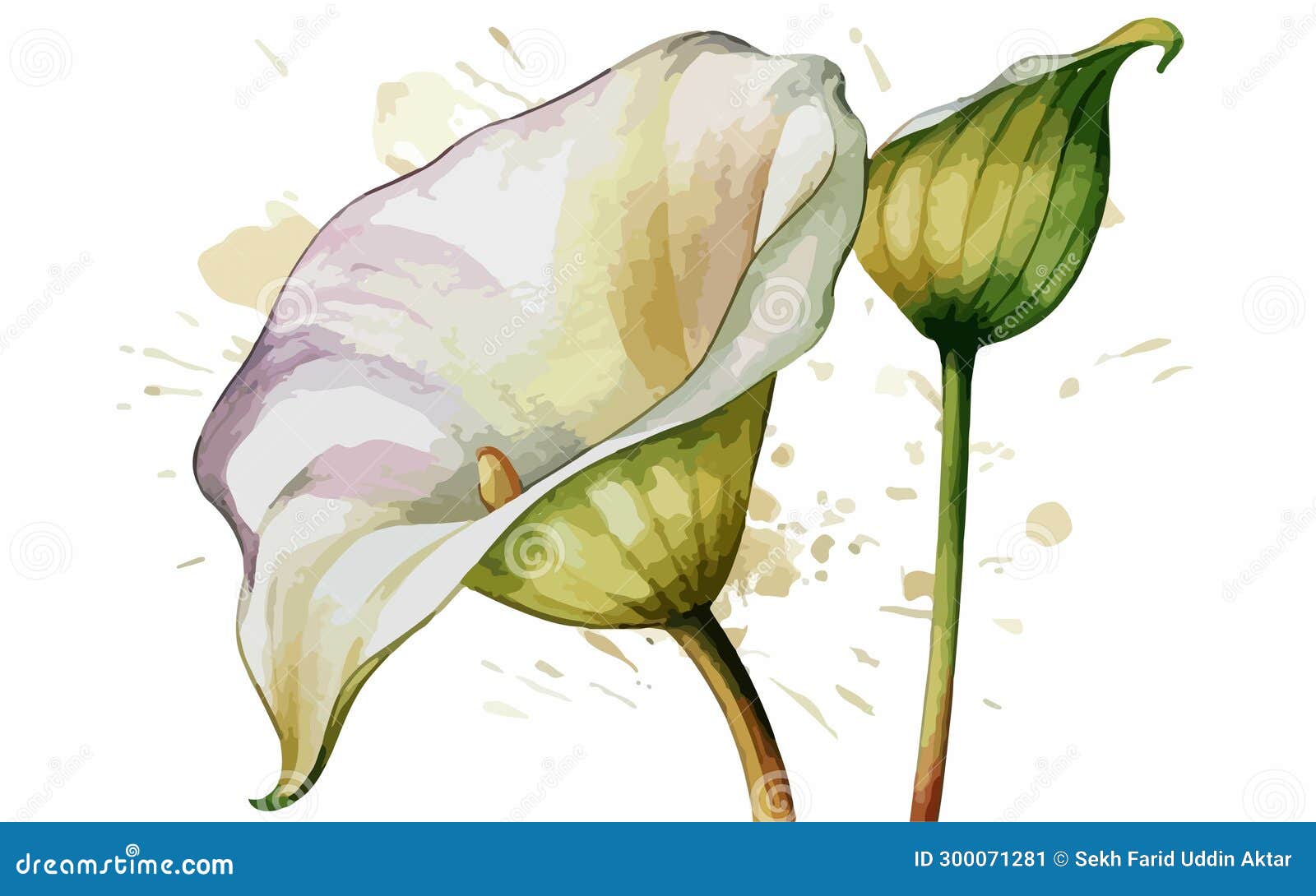 Red Calla Lily Flower Watercolor Art and Illustration Created with Ai ...