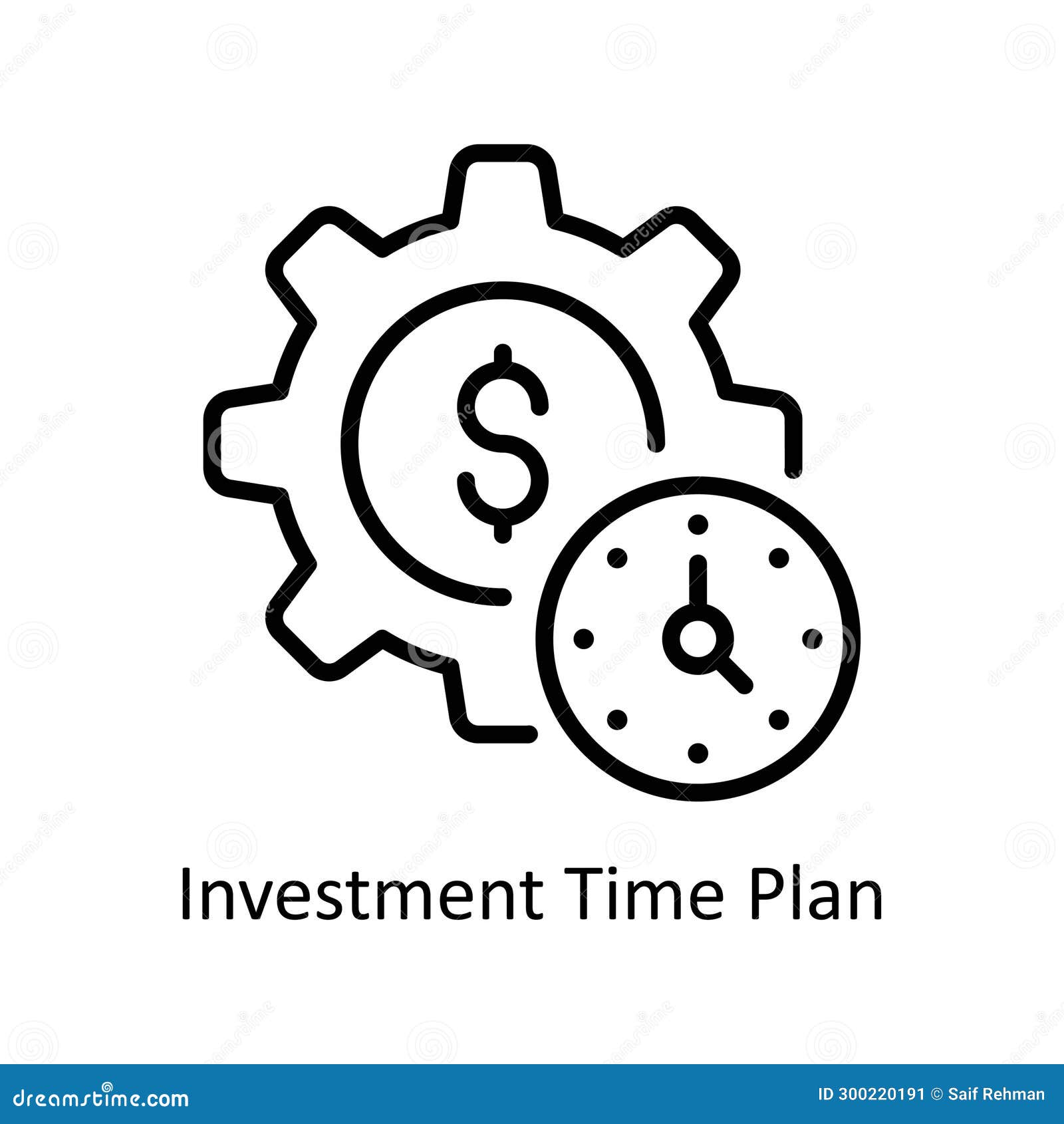 Investment Time Plan Vector Outline Icon Design Illustration. Business ...