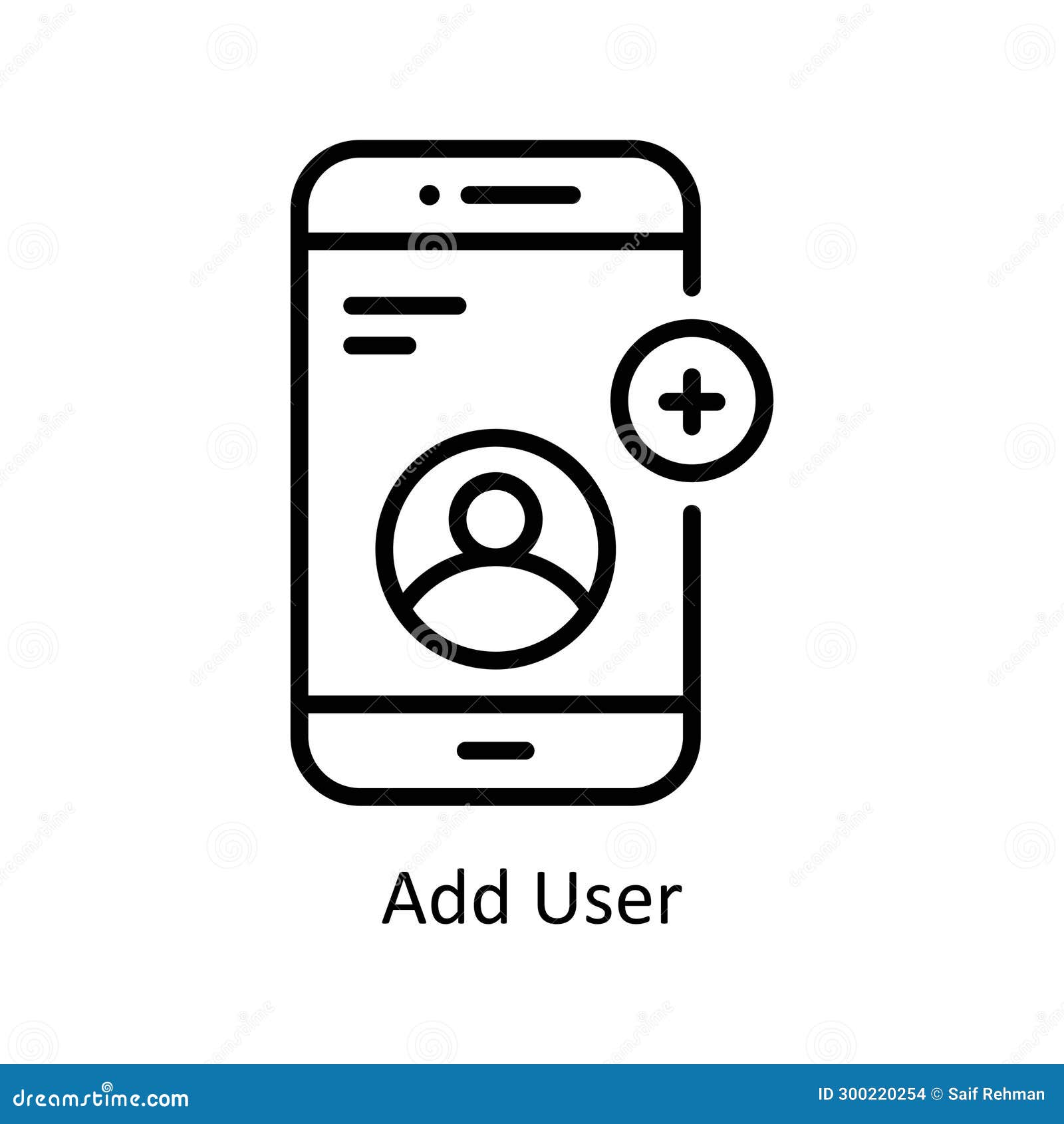 Add User Vector Outline Icon Design Illustration. Business and ...