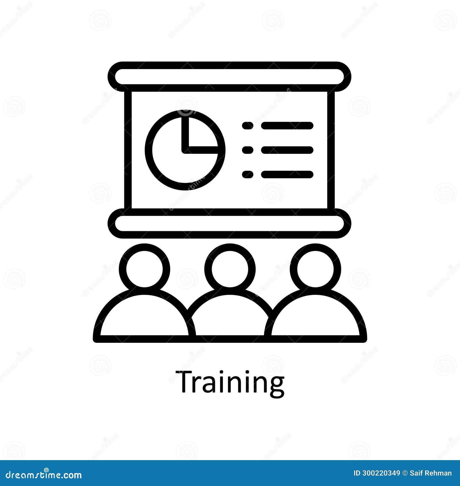 Training Vector Outline Icon Design Illustration. Business and ...