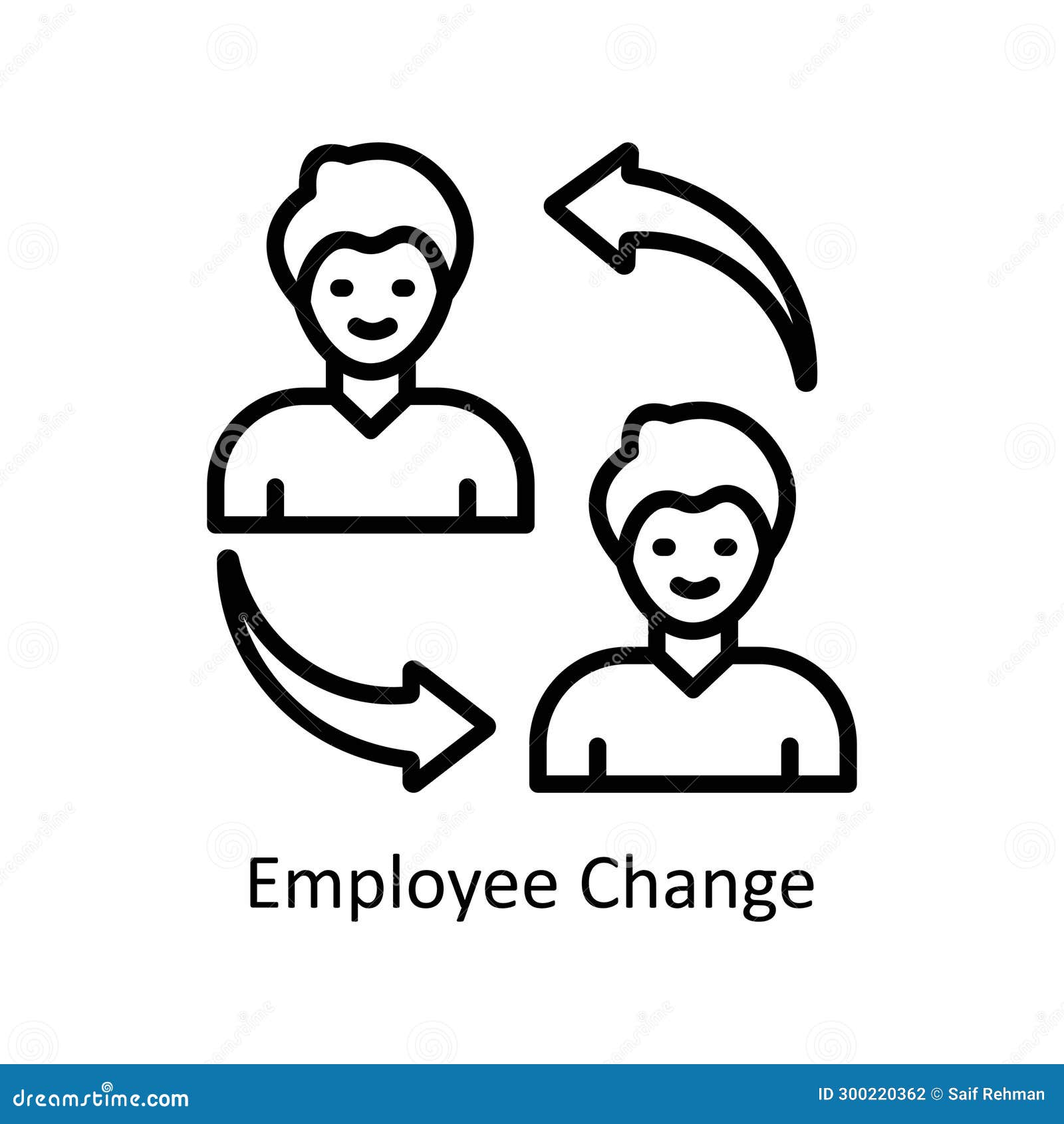 Employee Change Vector Outline Icon Design Illustration. Business and ...