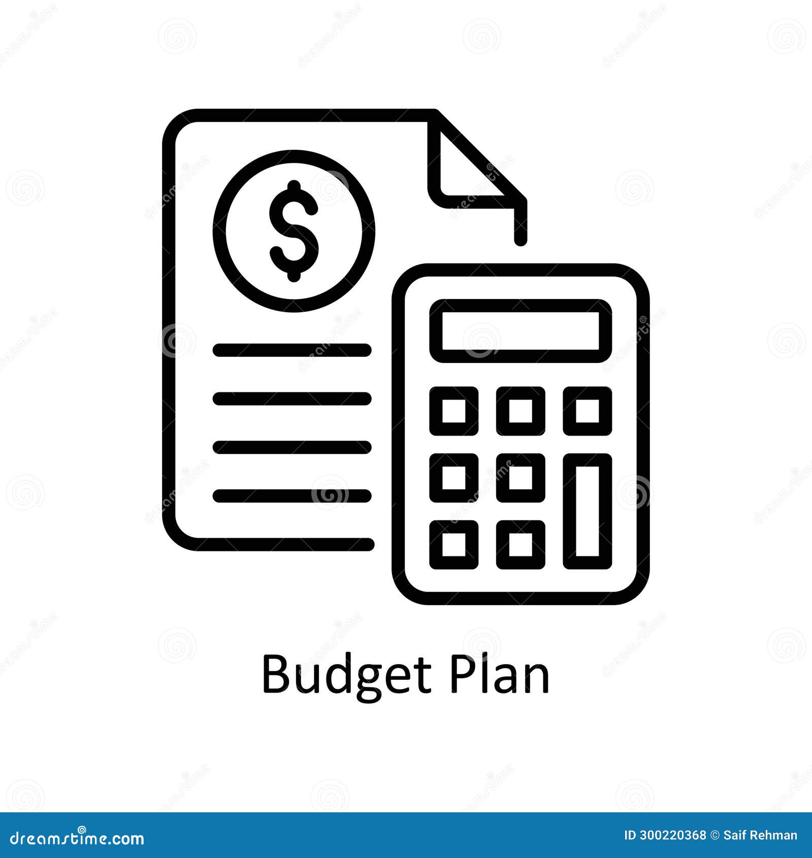 Budget Plan Vector Outline Icon Design Illustration. Business and ...