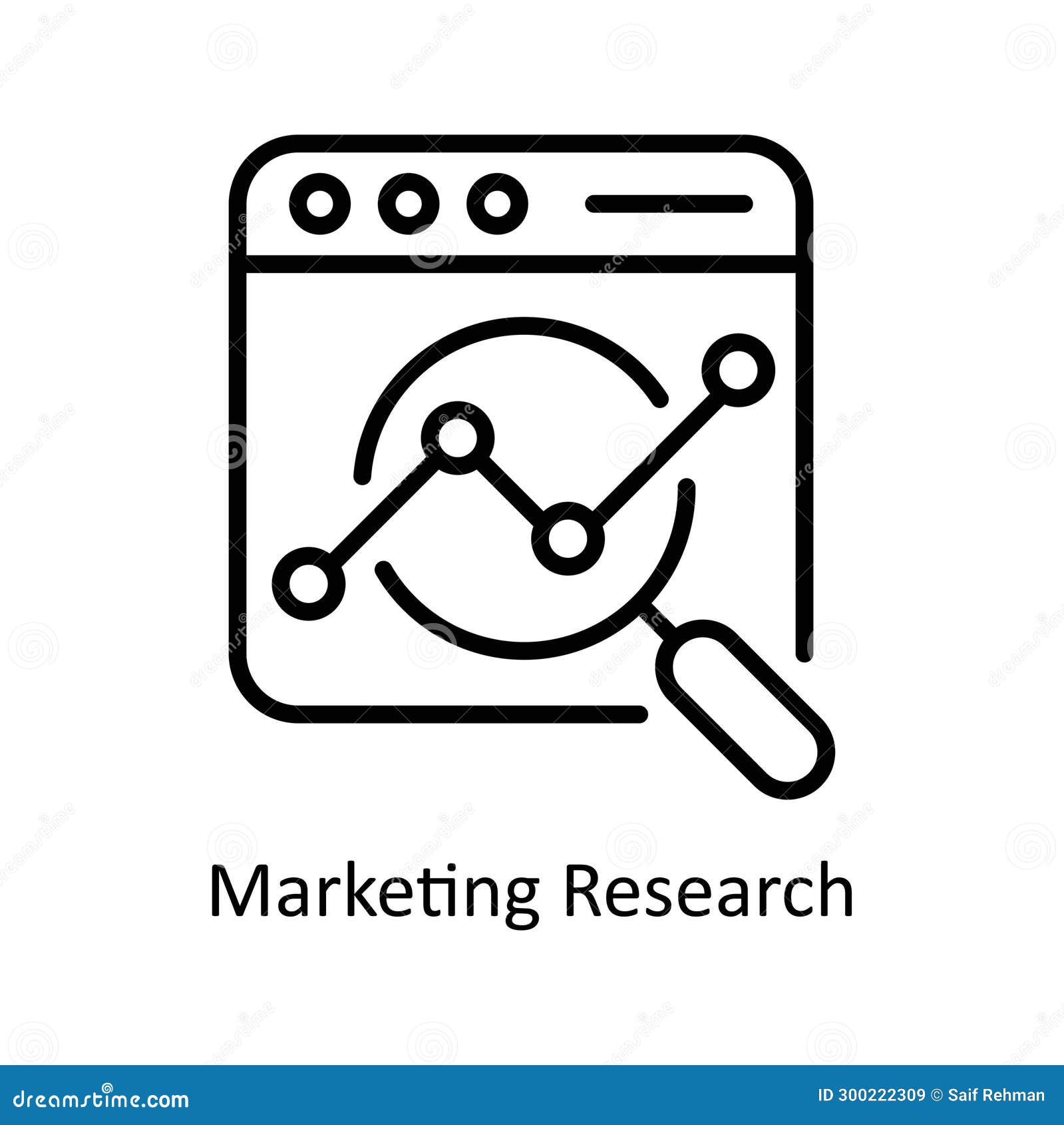 Marketing Research Vector Outline Icon Design Illustration. Business ...
