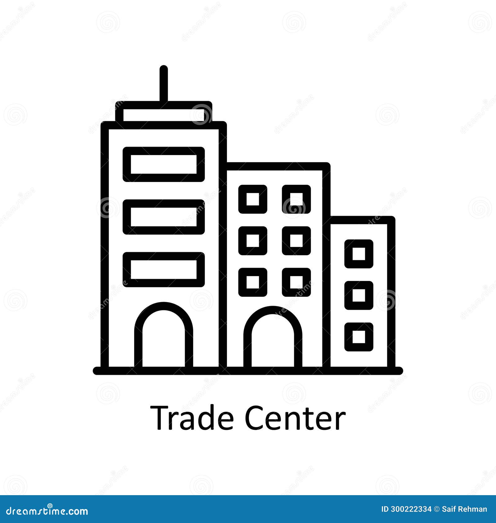 Trade Center Vector Outline Icon Design Illustration. Business and ...