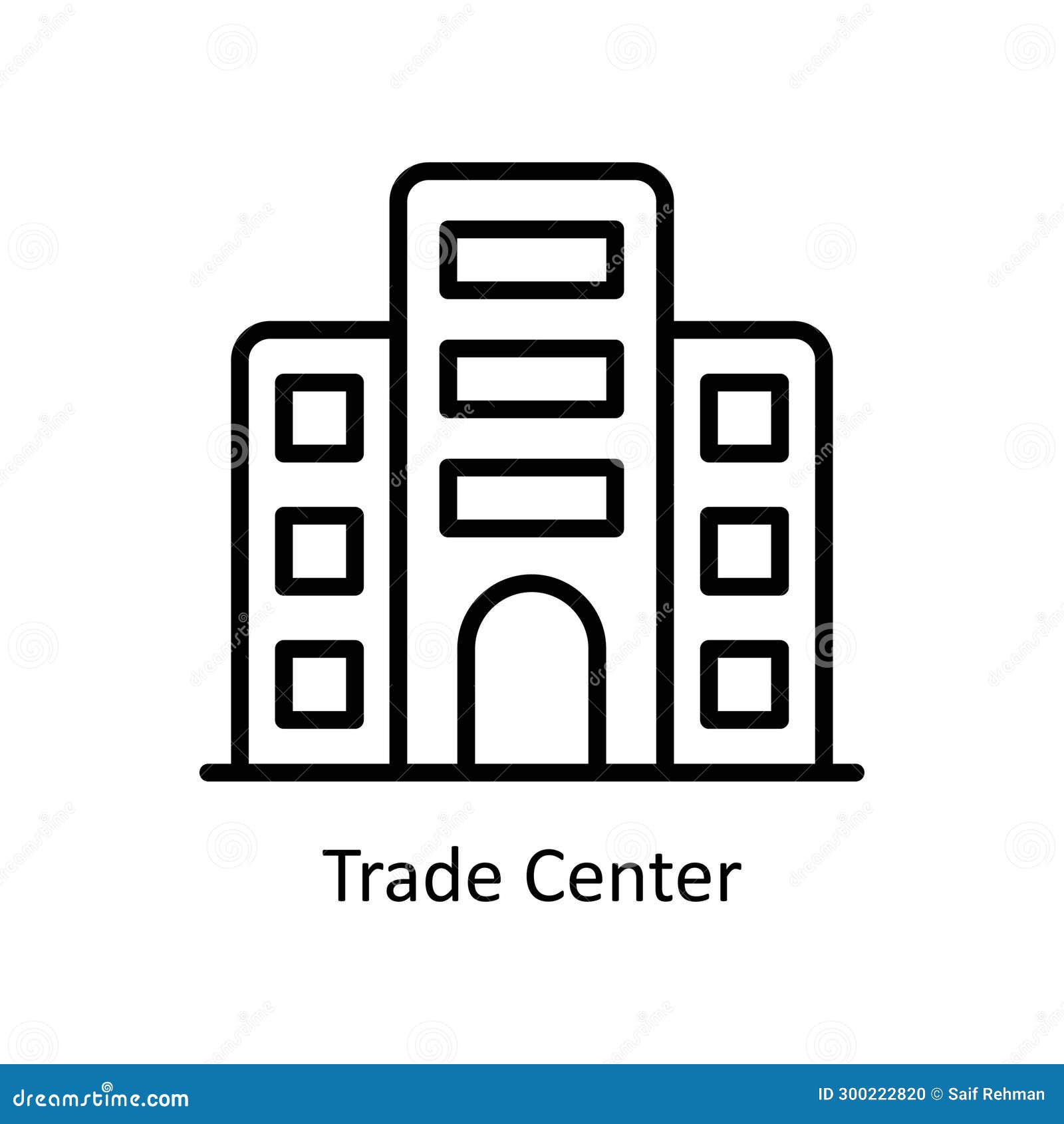 Trade Center Vector Outline Icon Design Illustration. Business and ...