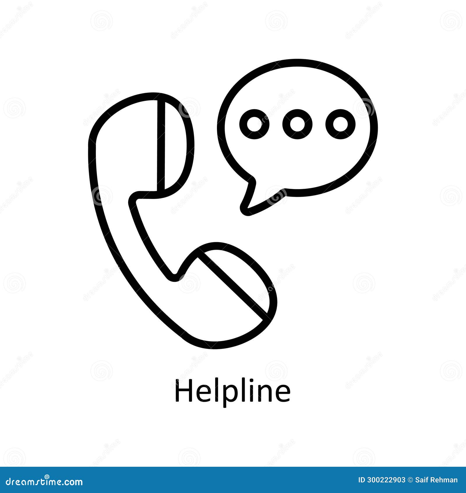 Helpline Vector Outline Icon Design Illustration. Business and ...
