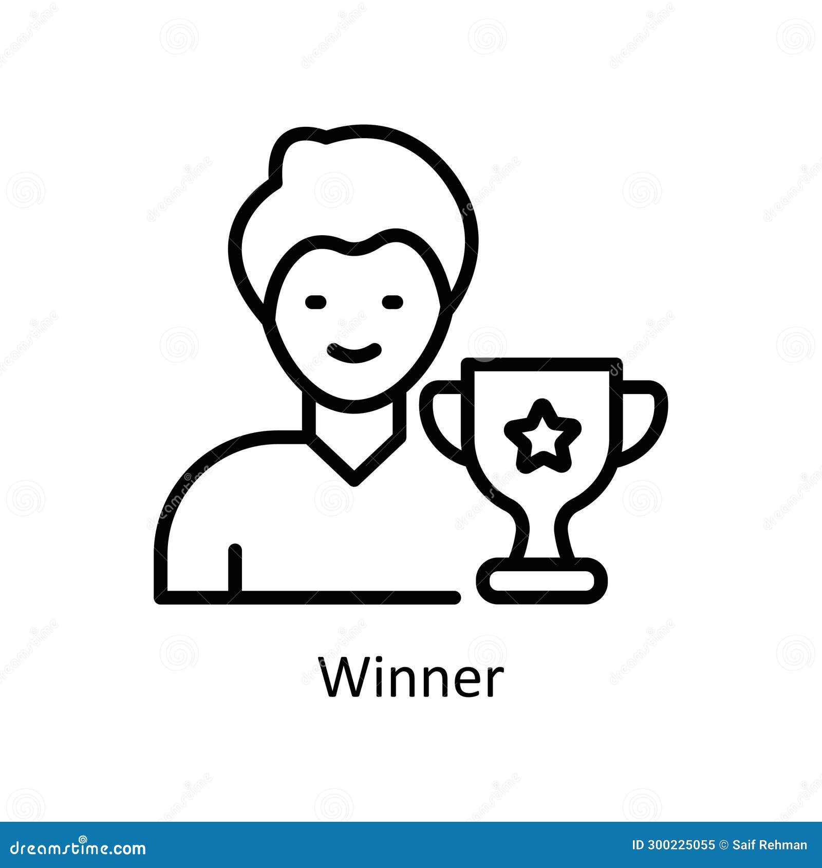 Winner Vector Outline Icon Design Illustration. Business and Management ...
