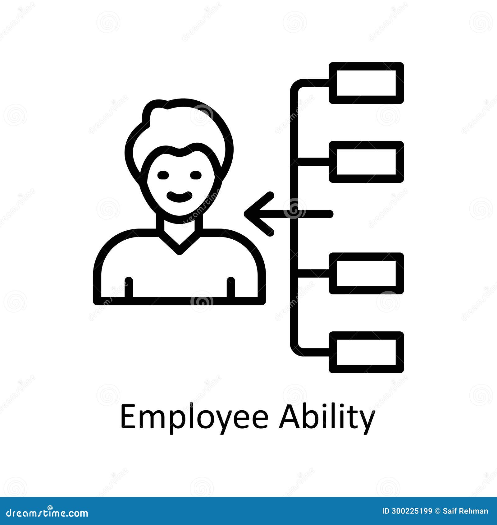 Employee Ability Vector Outline Icon Design Illustration. Business and ...