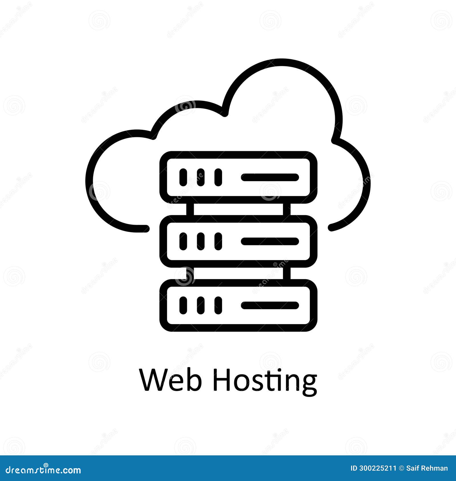 Web Hosting Vector Outline Icon Design Illustration. Business and ...