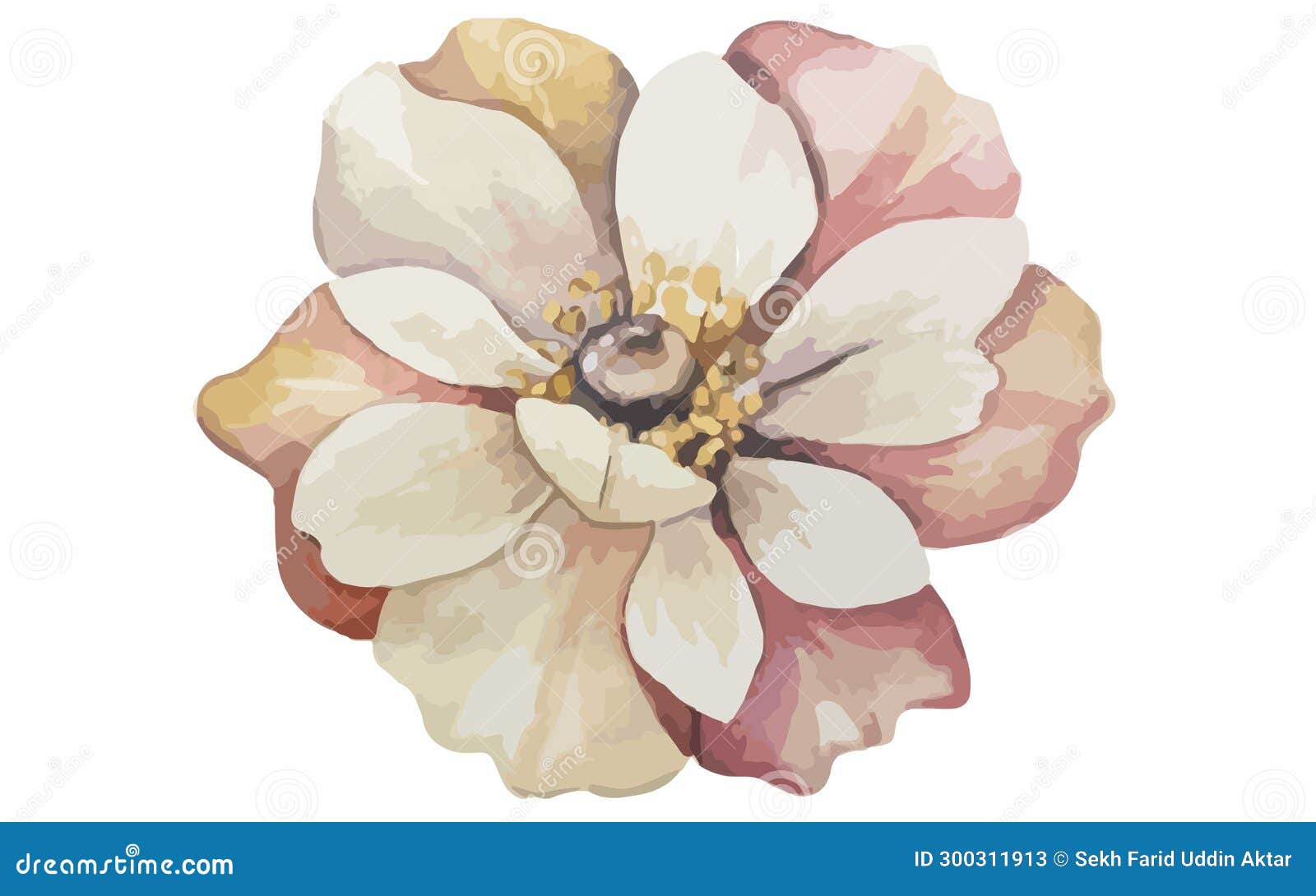Angel Eyes Flower Watercolor Art and Illustration Created with AI Use ...