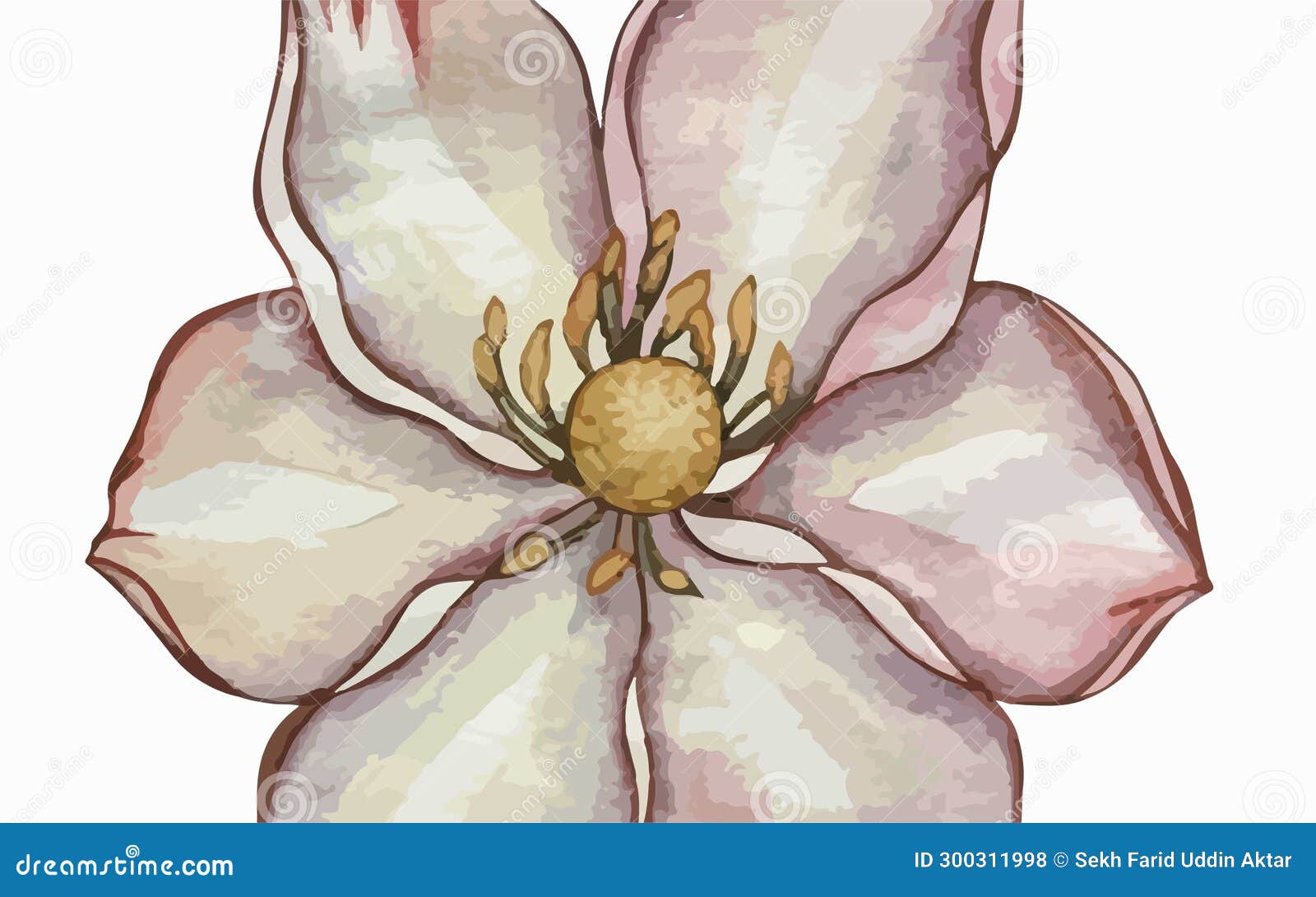 Angel Eyes Flower Watercolor Art and Illustration Created with AI Use ...