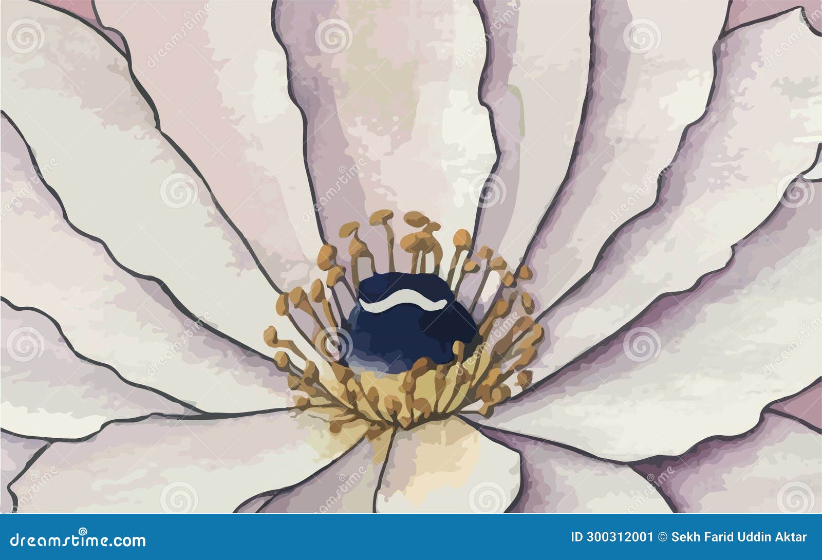 Angel Eyes Flower Watercolor Art and Illustration Created with AI Use ...