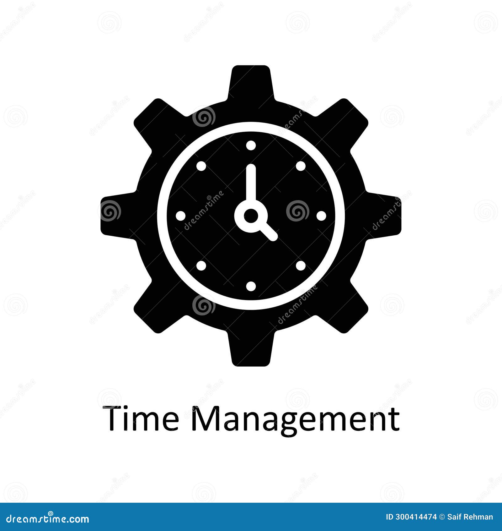 Time Management Vector Solid Icon Design Illustration. Business and ...