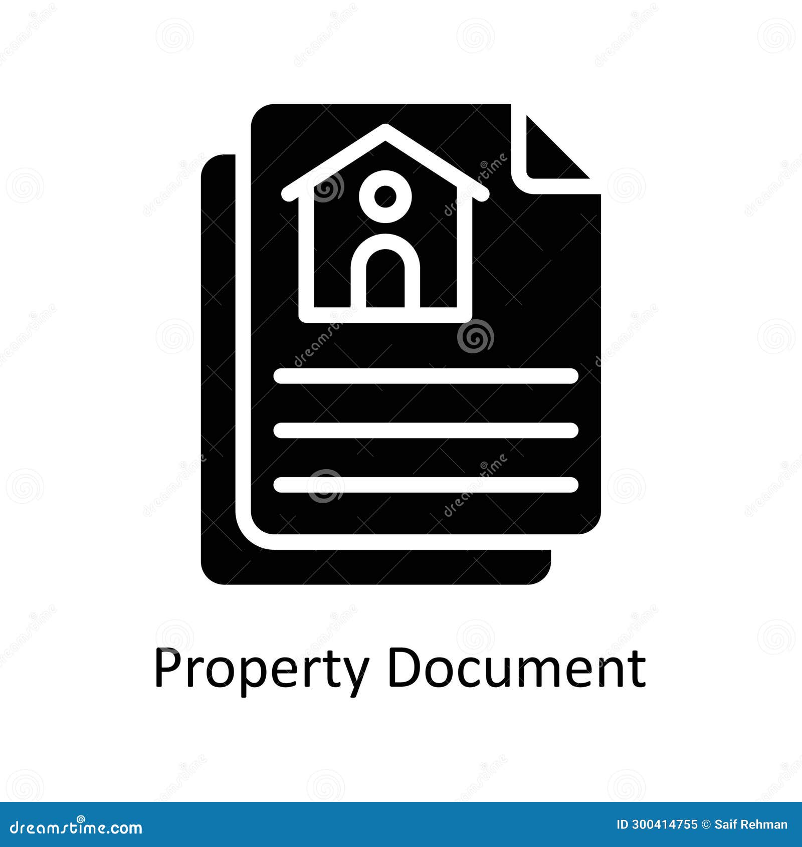 Property Document Vector Solid Icon Design Illustration. Business and ...