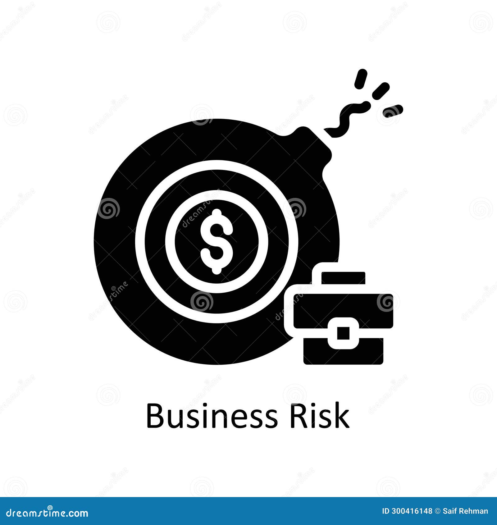 Business Risk Vector Solid Icon Design Illustration. Business and ...