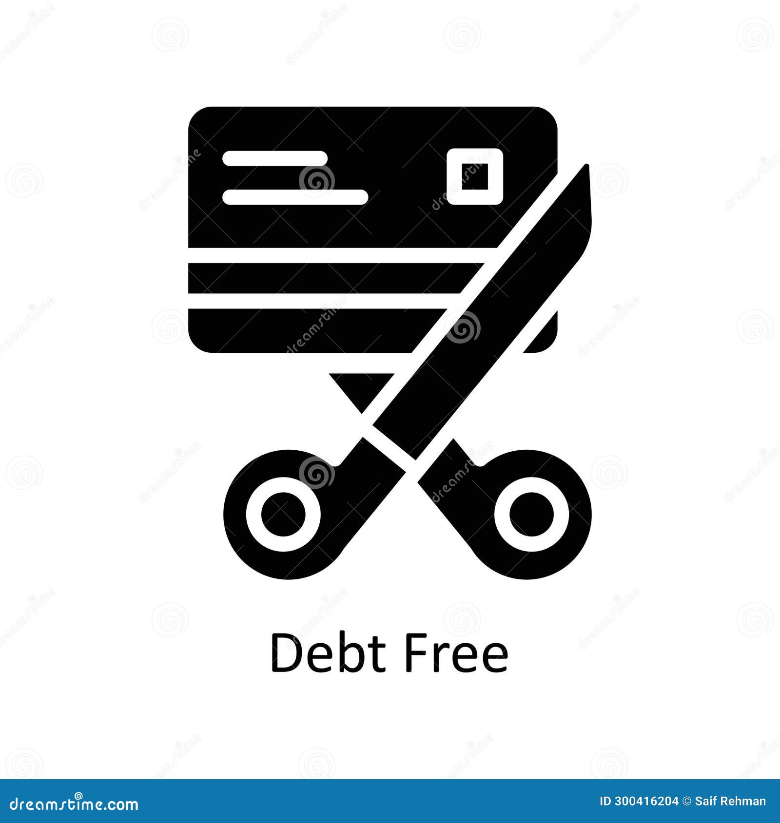 Debt Free Vector Solid Icon Design Illustration. Business and ...