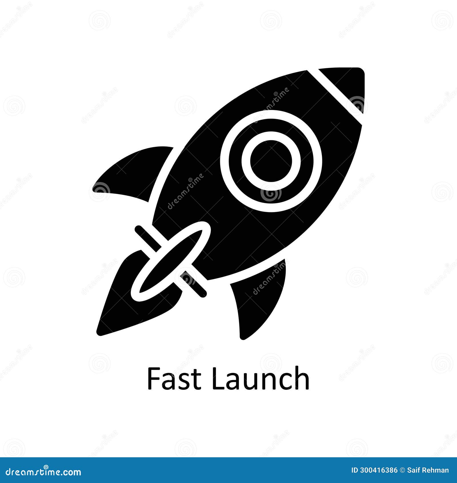 Fast Launch Vector Solid Icon Design Illustration. Business and ...