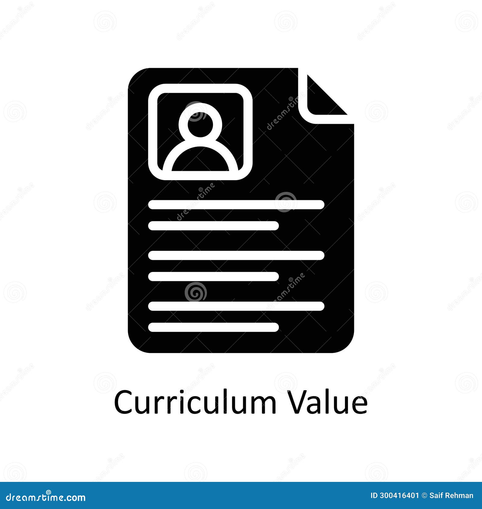 Curriculum Value Vector Solid Icon Design Illustration. Business and ...