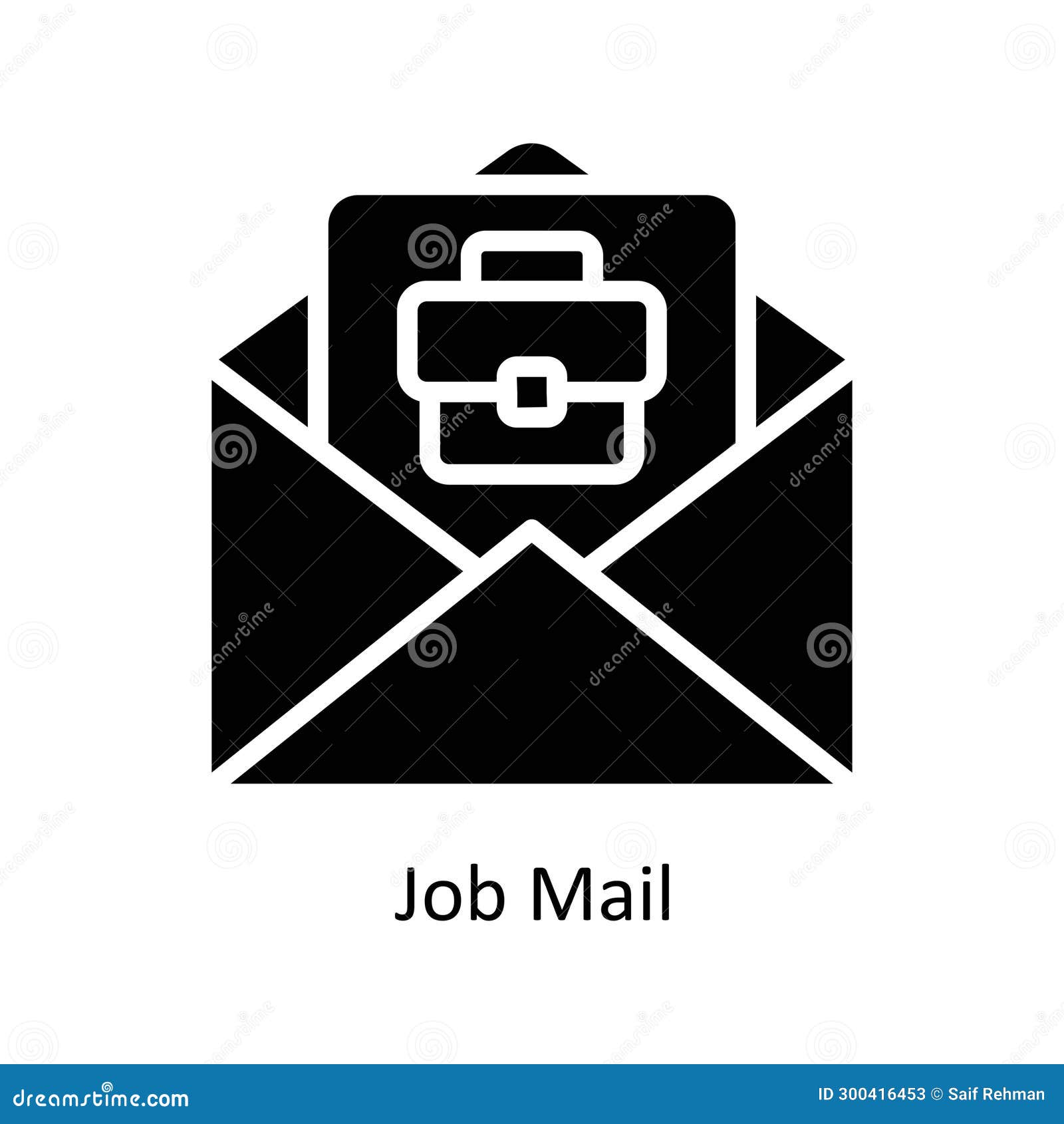 Job Mail Vector Solid Icon Design Illustration. Business and Management ...