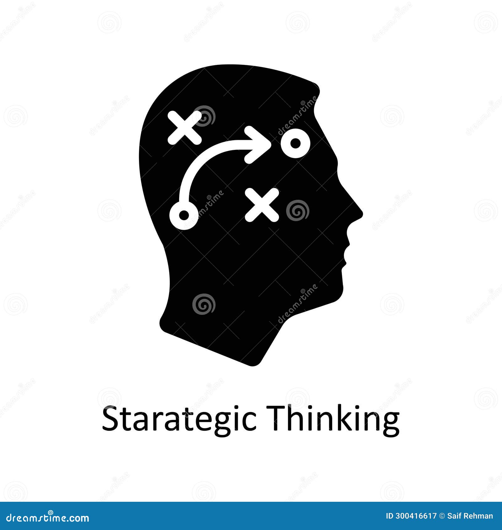 Strategic Thinking Vector Solid Icon Design Illustration. Business and ...