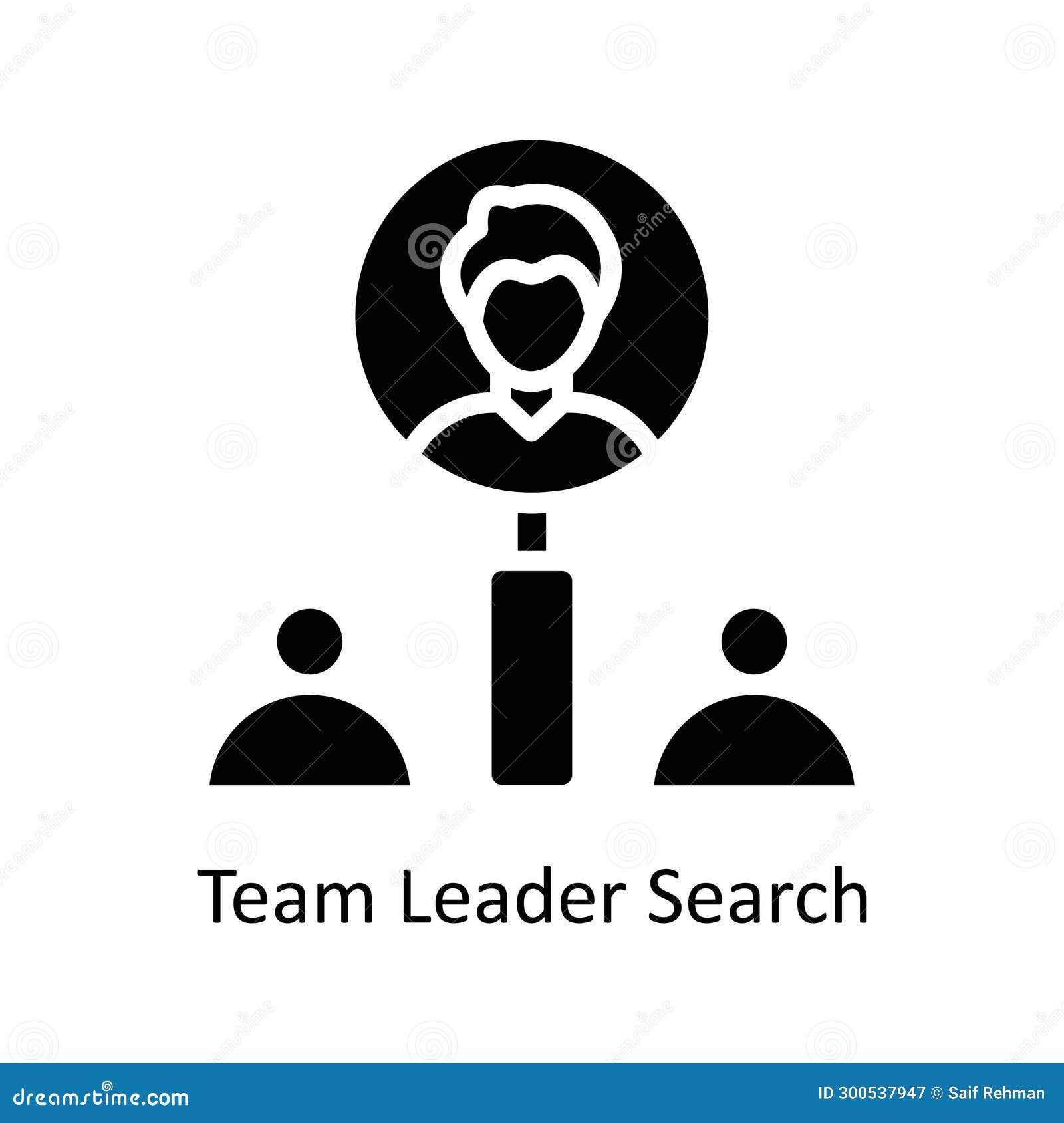 Team Leader Search Vector Solid Icon Design Illustration. Business and ...