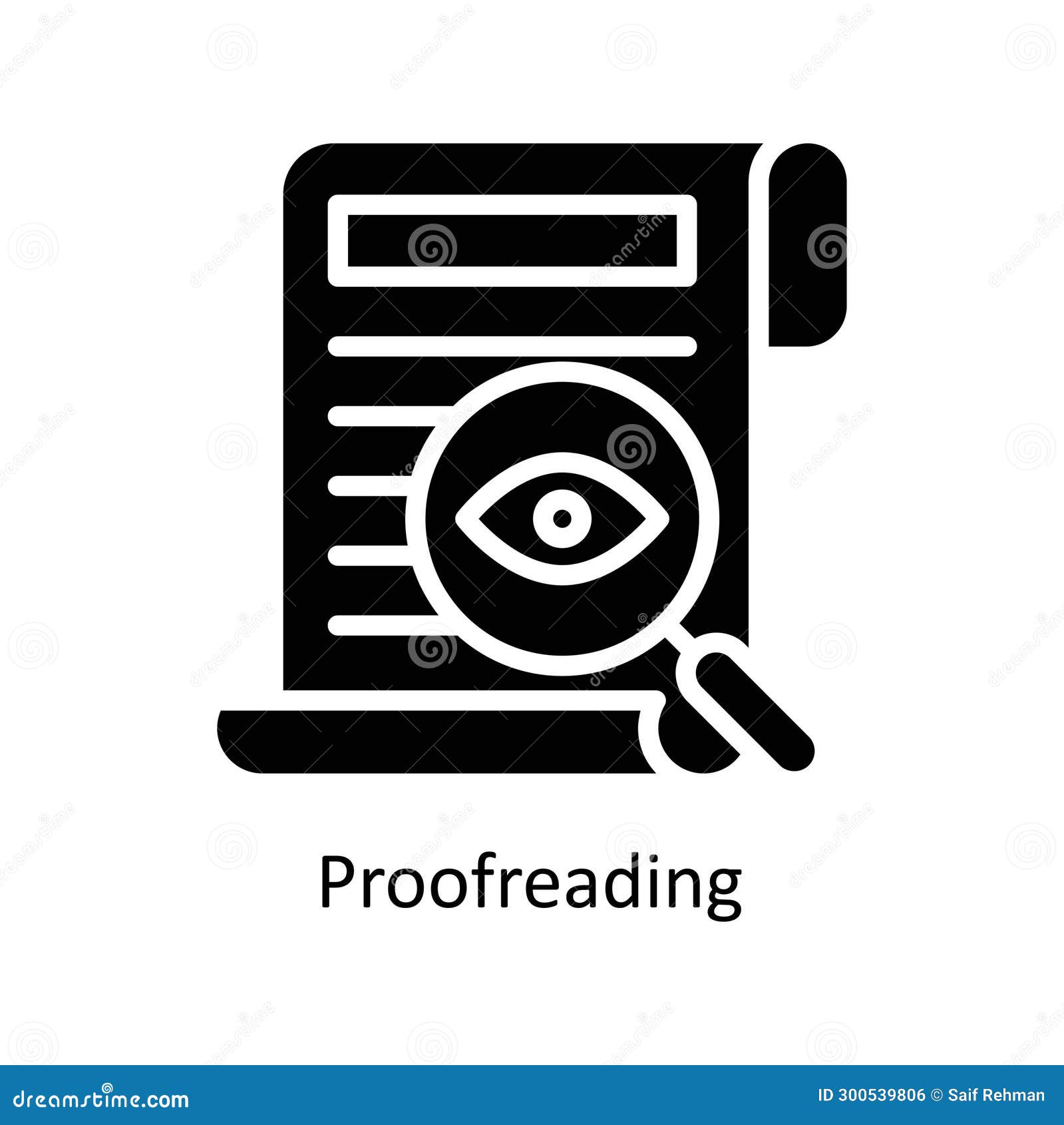 Proofreading Vector Solid Icon Design Illustration. Business and ...