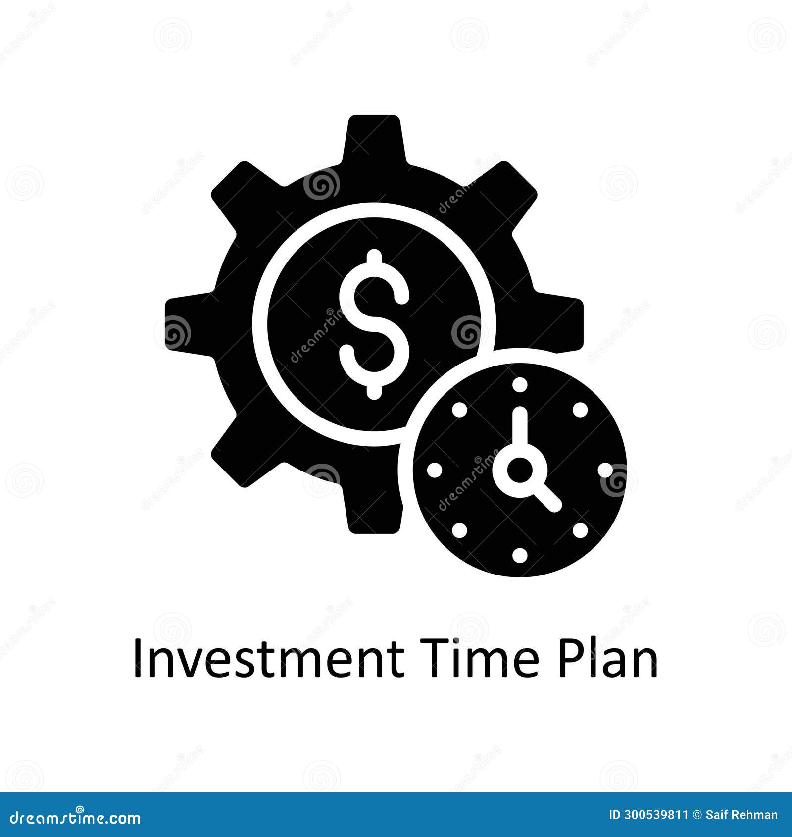 Investment Time Plan Vector Solid Icon Design Illustration. Business ...