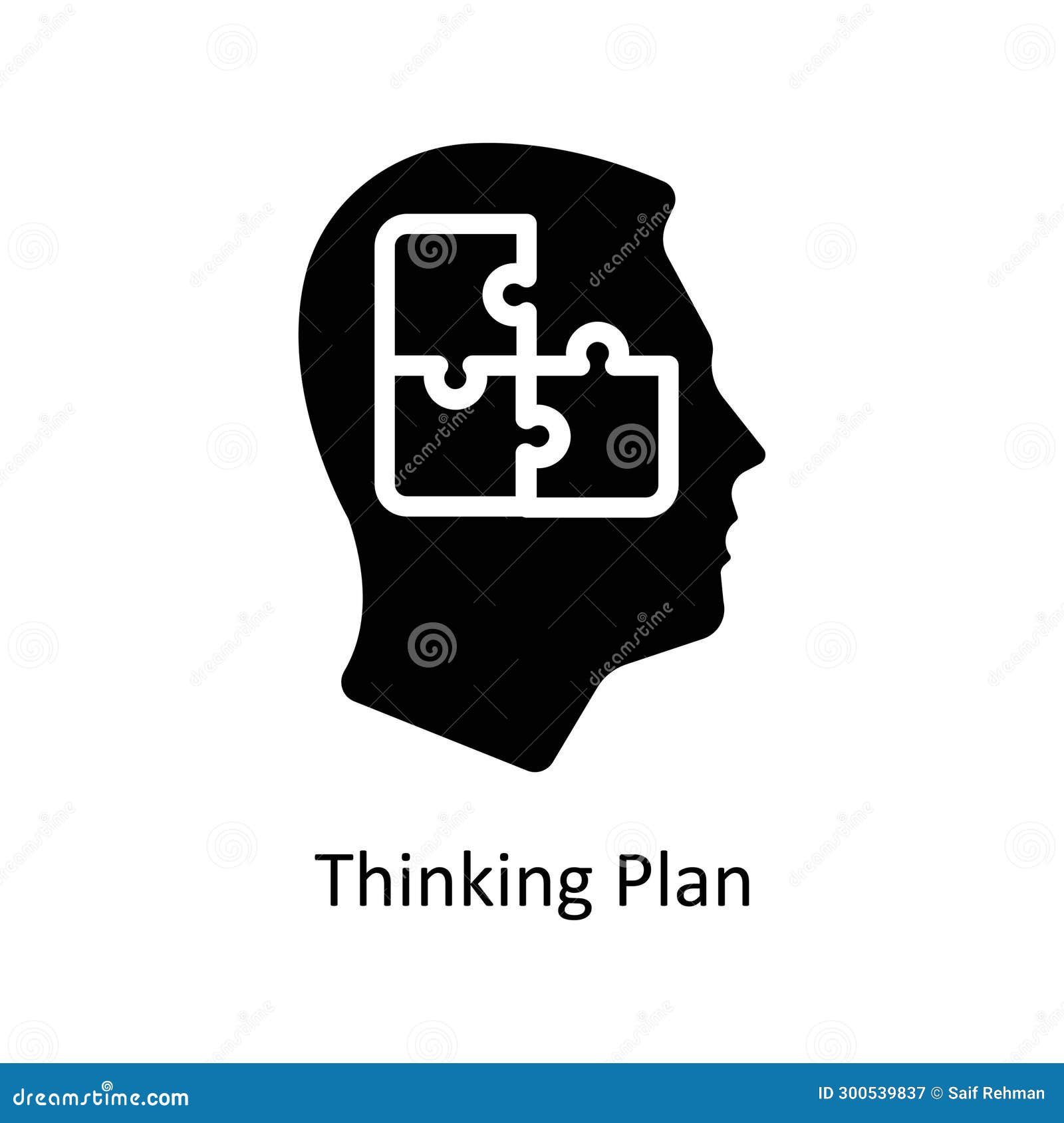 Thinking Plan Vector Solid Icon Design Illustration. Business and ...
