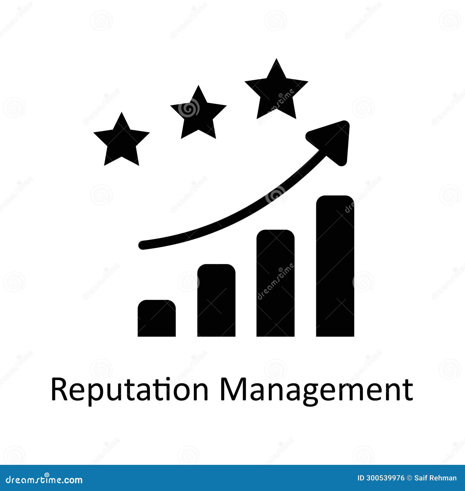 Reputation Management Vector Solid Icon Design Illustration. Business ...