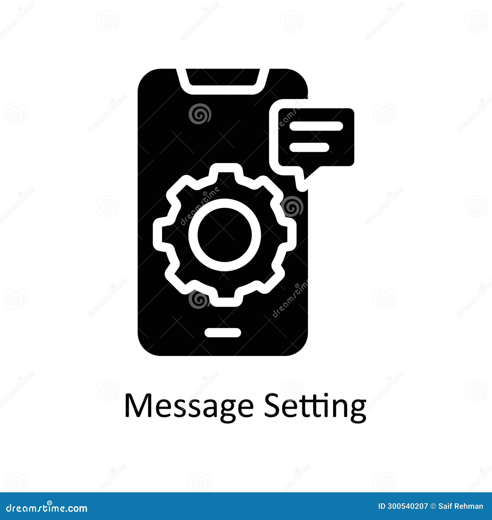 Message Setting Vector Solid Icon Design Illustration. Business and ...