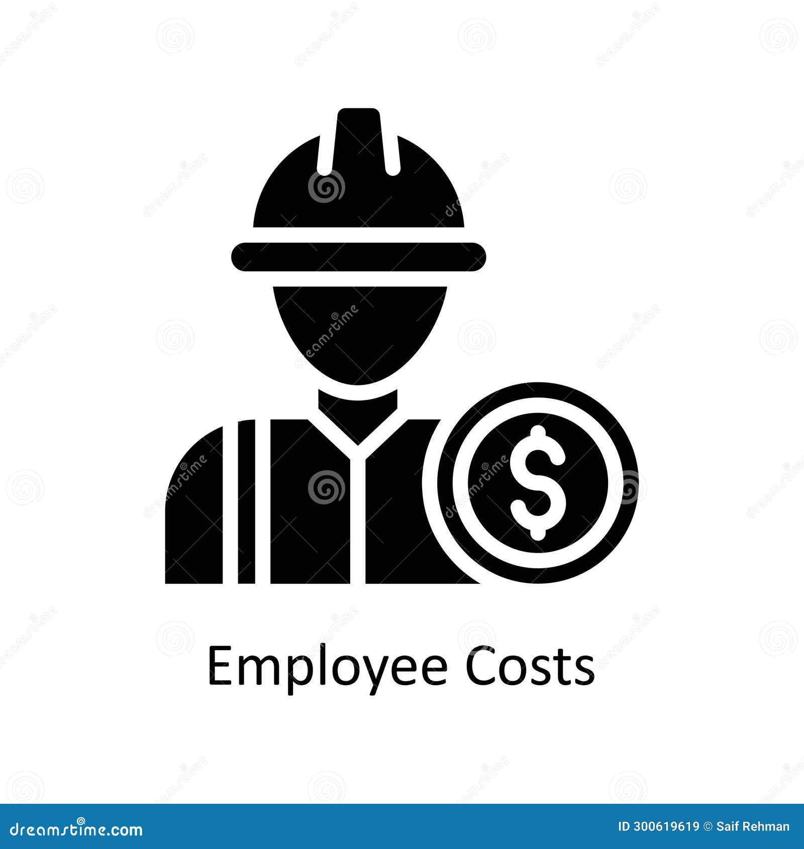Employee Costs Vector Solid Icon Design Illustration. Business and ...