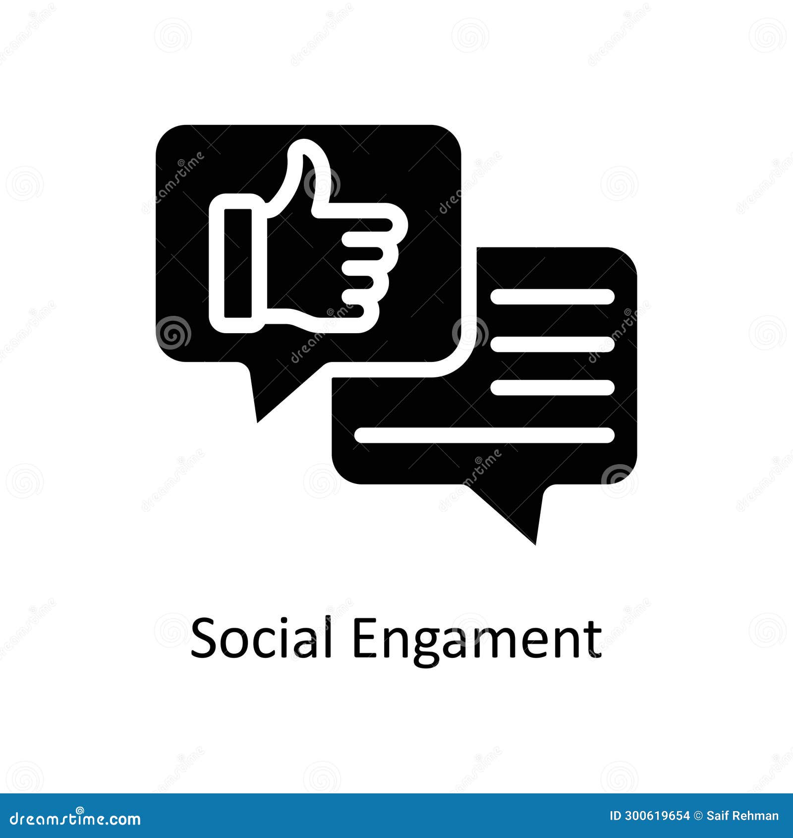 Social Engagement Vector Solid Icon Design Illustration. Business and ...