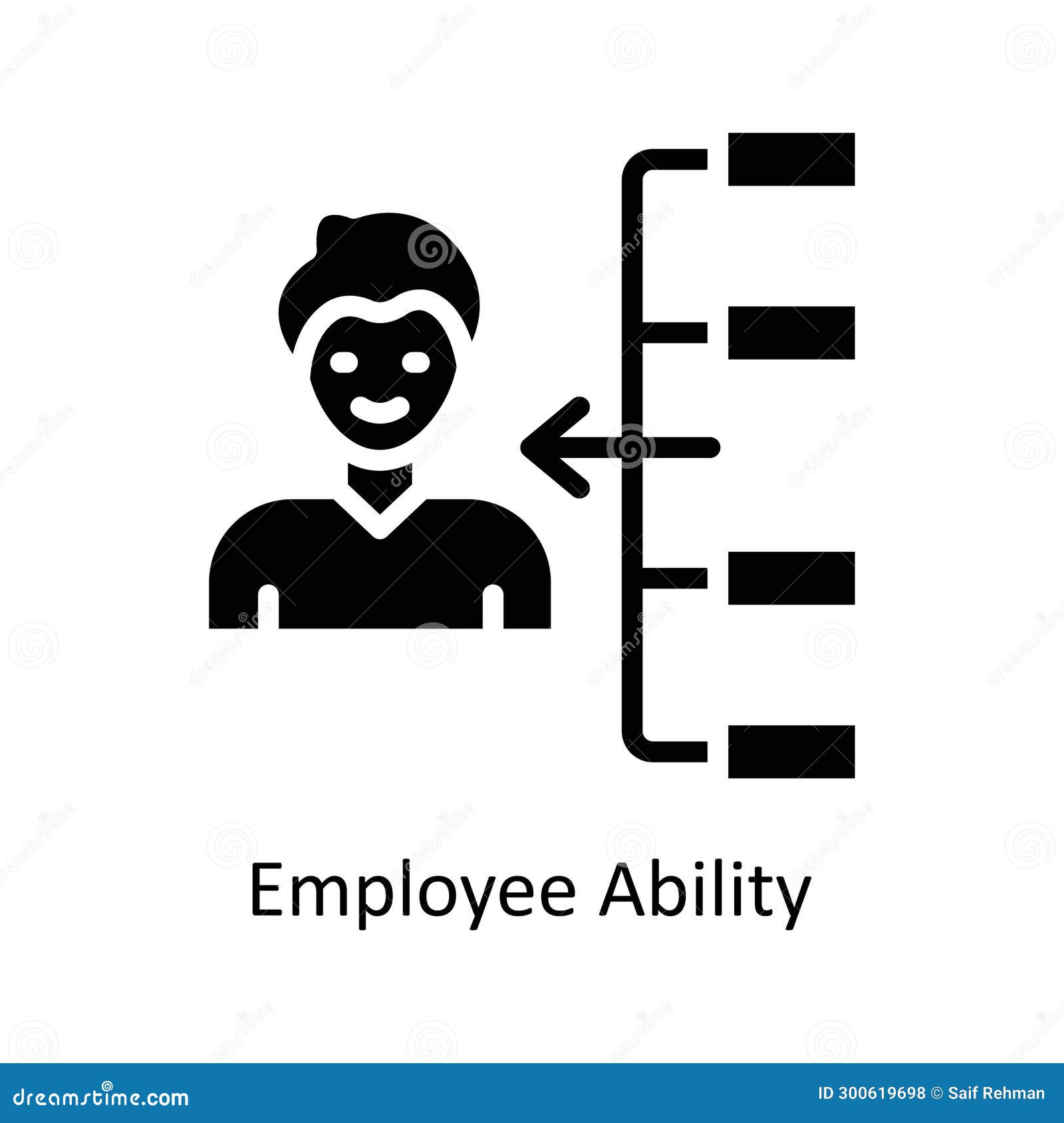 Employee Ability Vector Solid Icon Design Illustration. Business and ...