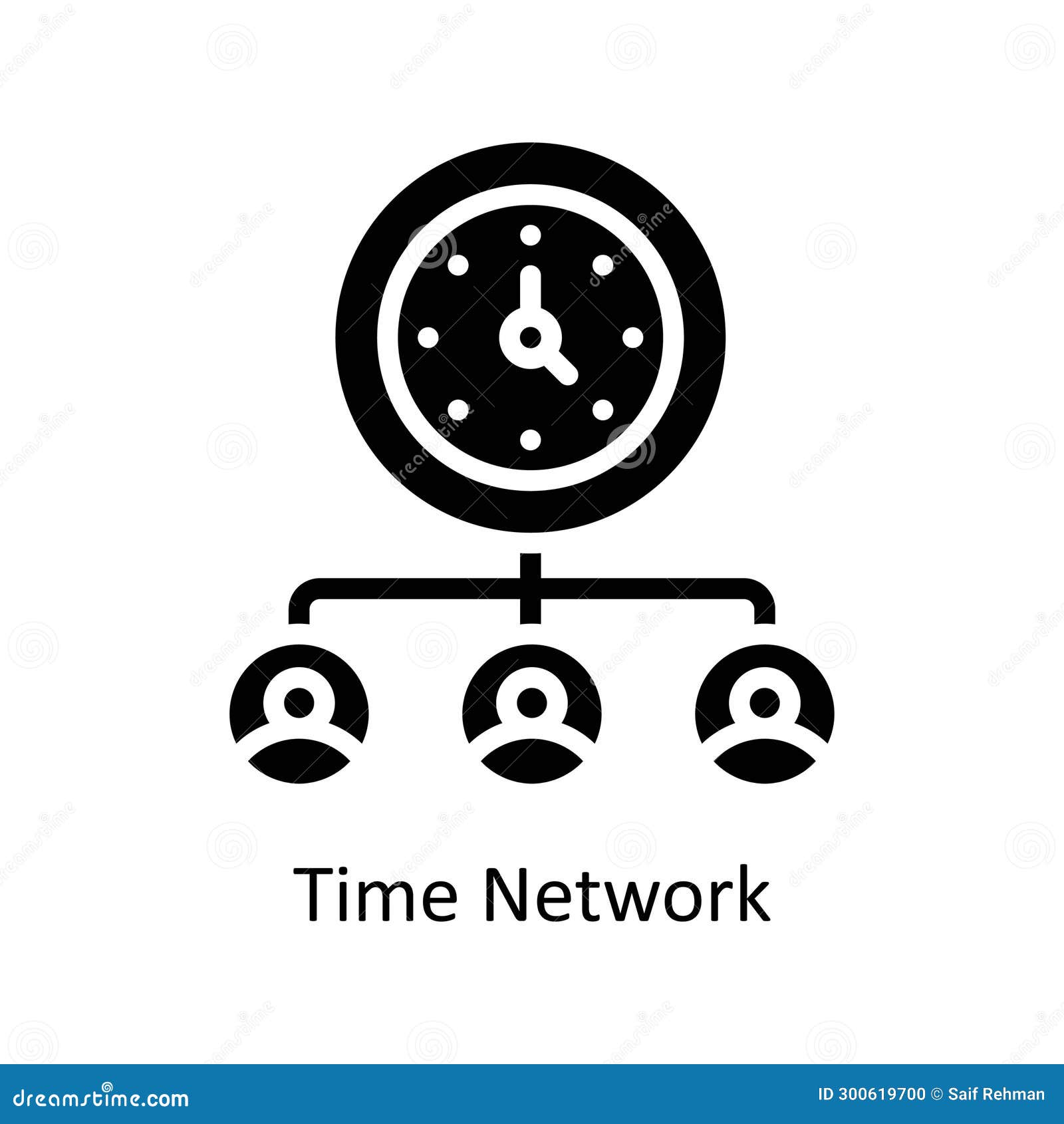 Time Network Vector Solid Icon Design Illustration. Business and ...
