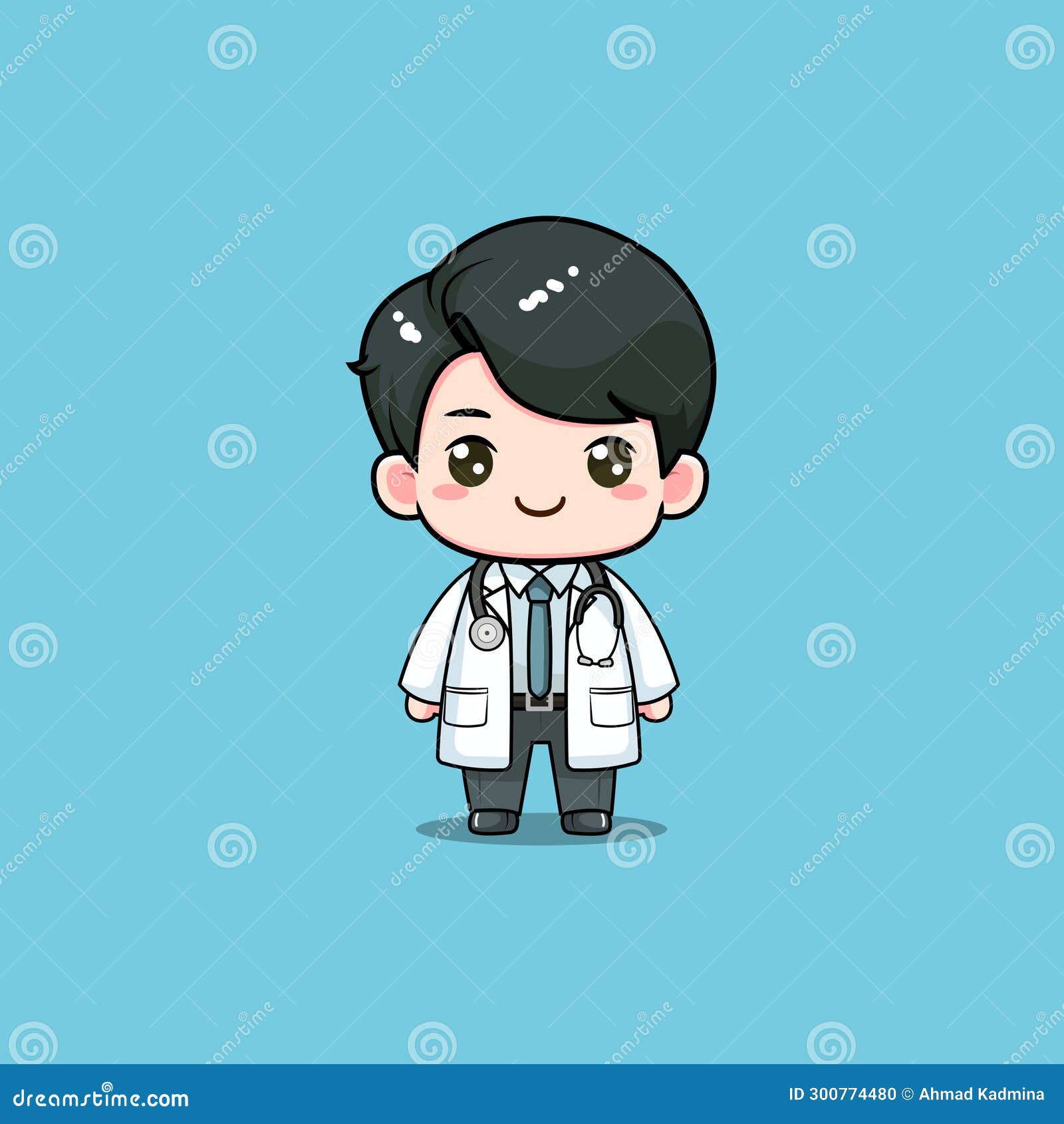 Chibi Cute Vector, Male Doctor Art & Illustration Stock Vector ...
