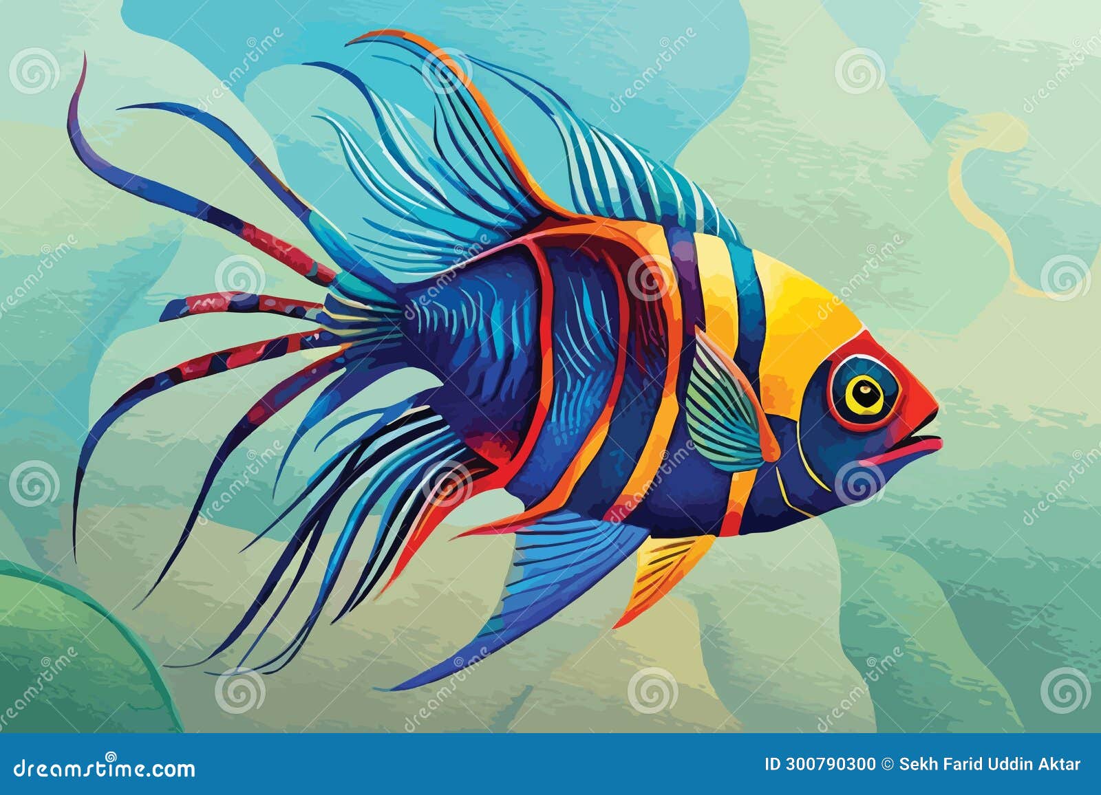 Angelfish Watercolor Art and Illustration Created with AI Use Any Kinds ...
