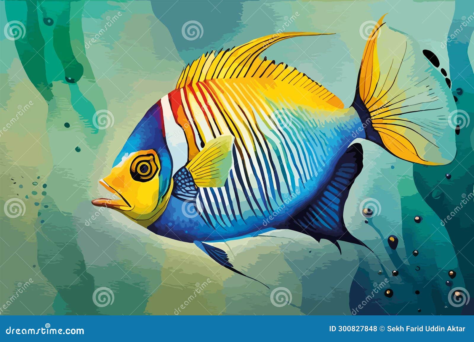 Butterfly Fish Watercolor Art and Illustration Created with AI Use Any ...