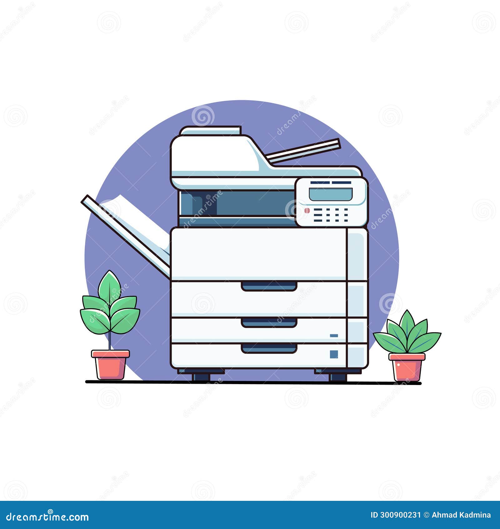 Photocopier Machine And Documents Cartoon Vector | CartoonDealer.com ...