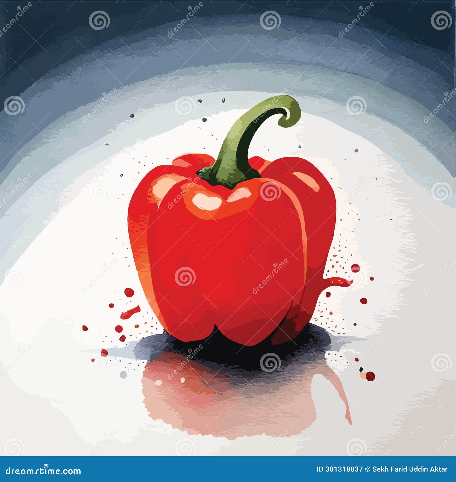 Capsicum Watercolor Art & Illustration on Nice Background AI Genereted ...