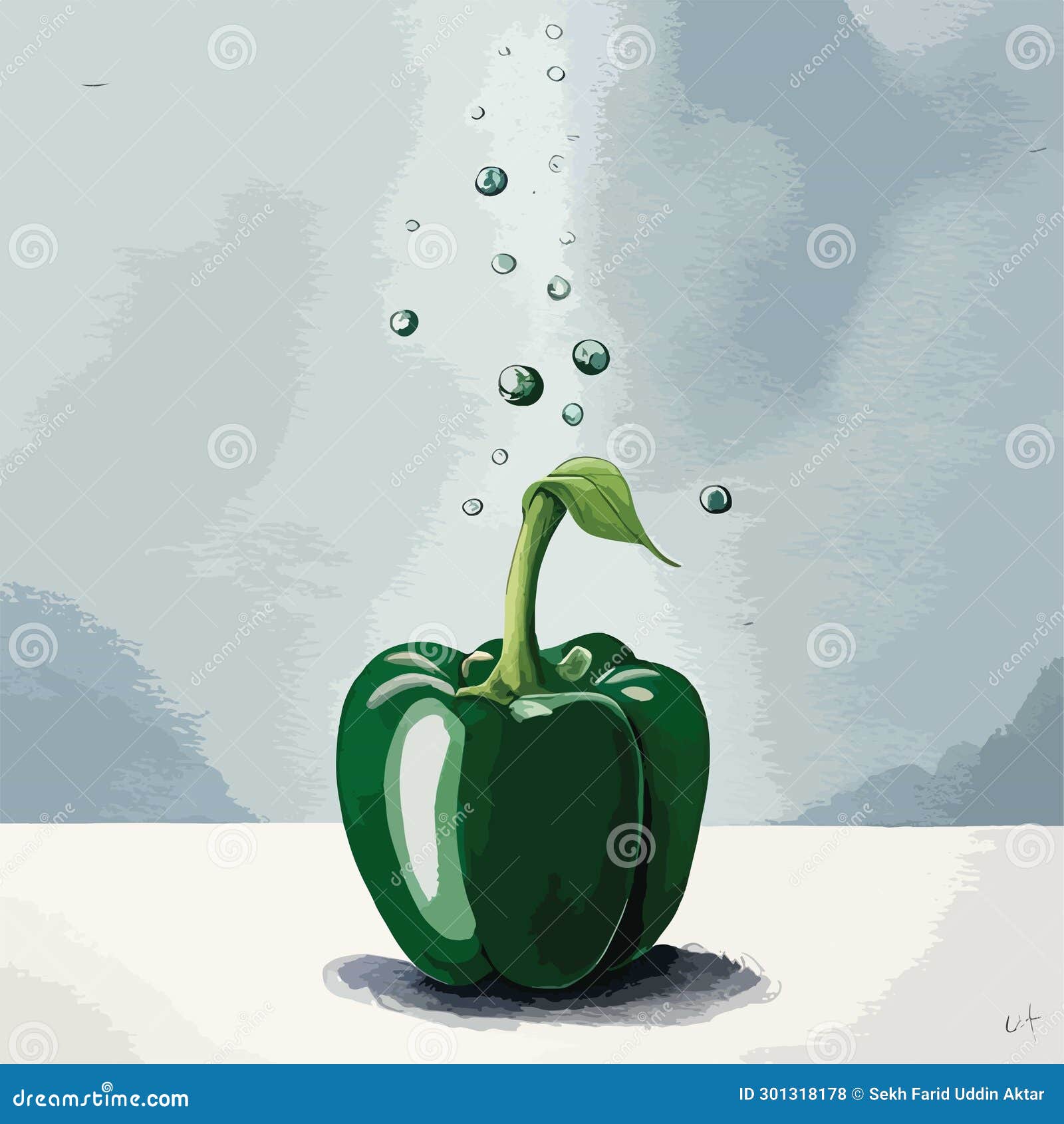 Capsicum Watercolor Art & Illustration on Nice Background AI Genereted ...