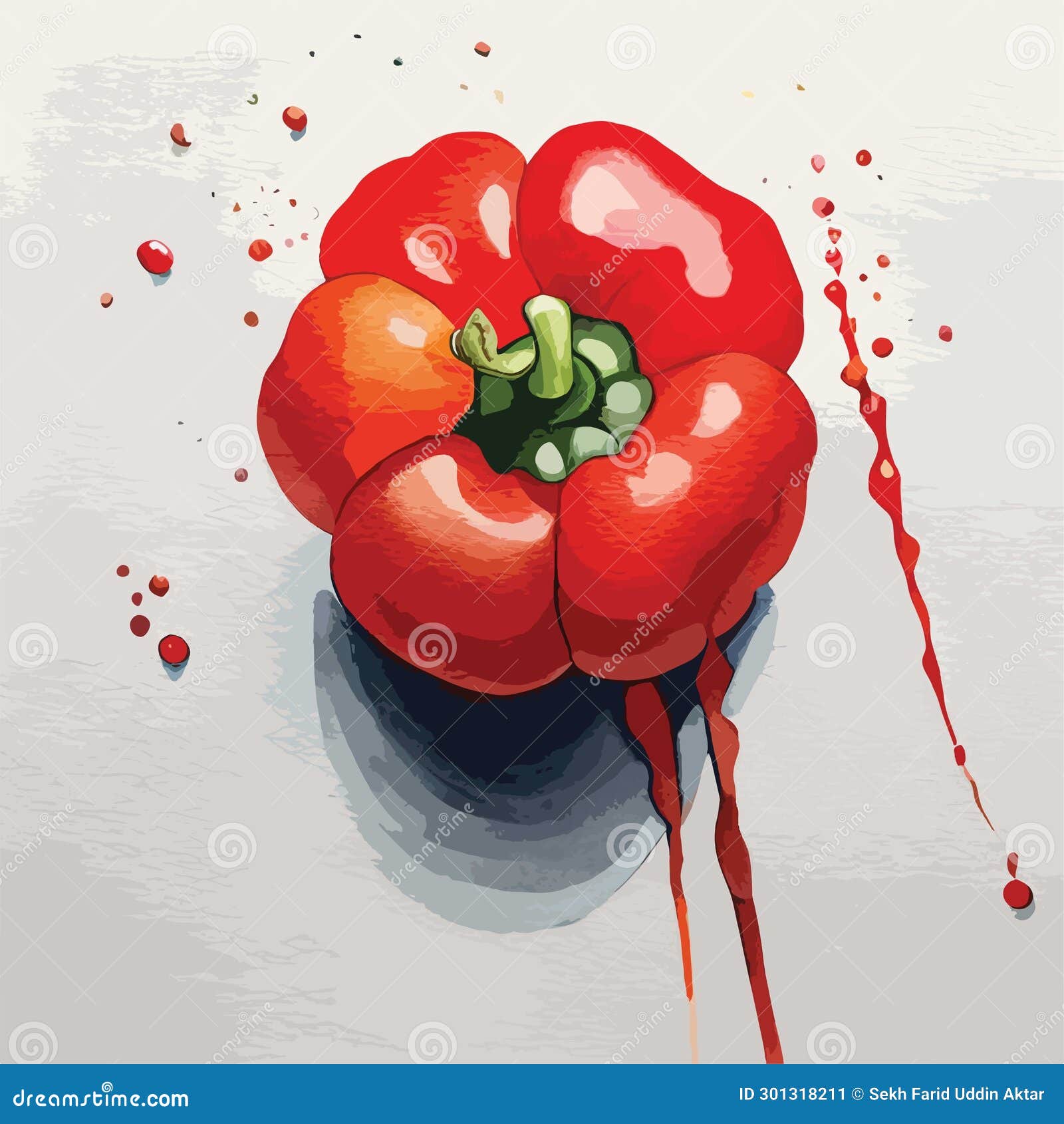 Capsicum Watercolor Art & Illustration on Nice Background AI Genereted ...