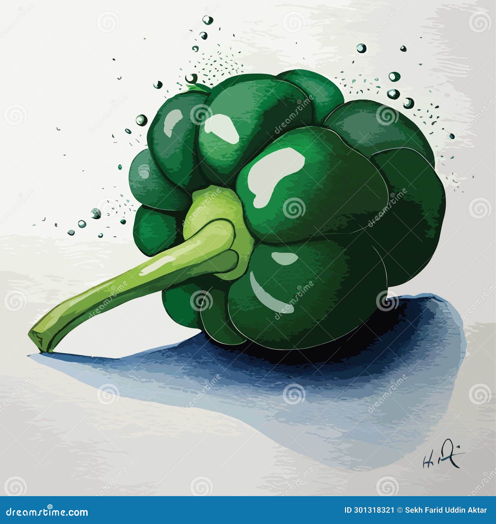 Capsicum Watercolor Art & Illustration on Nice Background AI Genereted ...