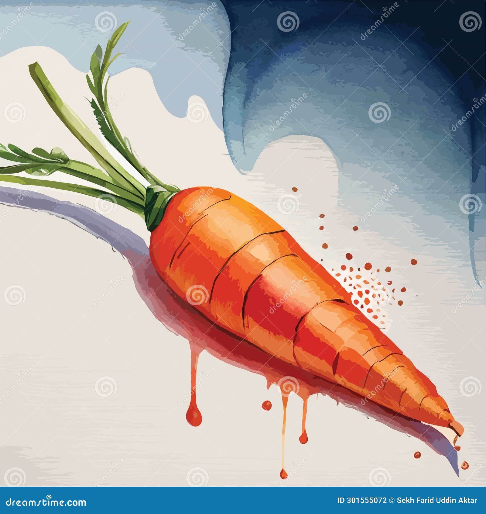 Carrot Watercolor Art & Illustration on Nice Background AI Genereted ...